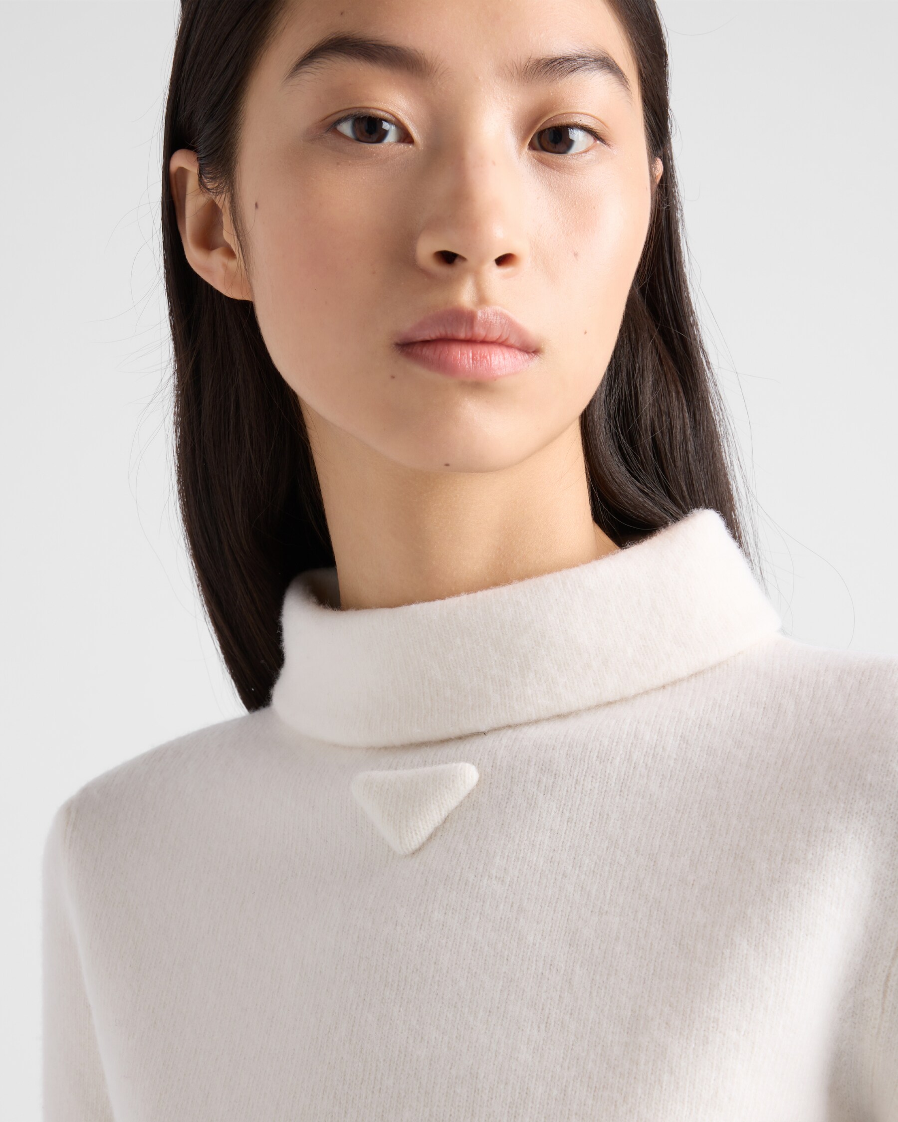 White Wool Turtleneck | PRADA