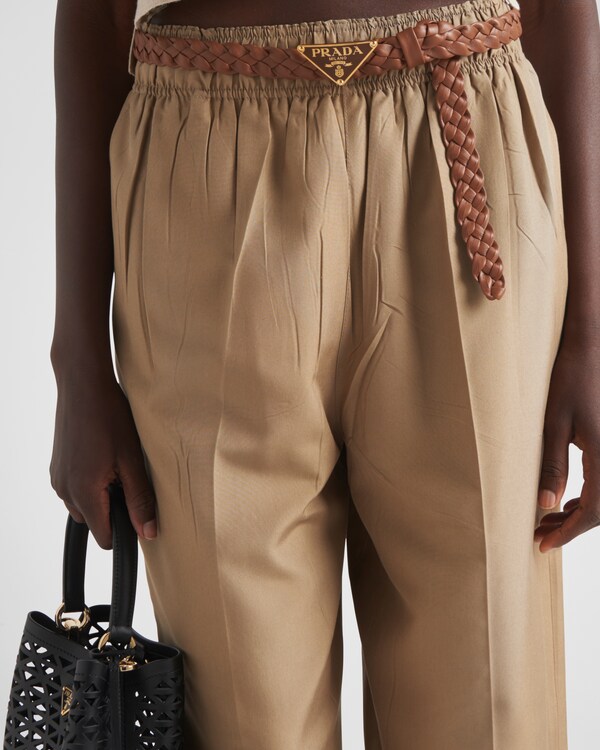 Olive Green Silk Pants | PRADA