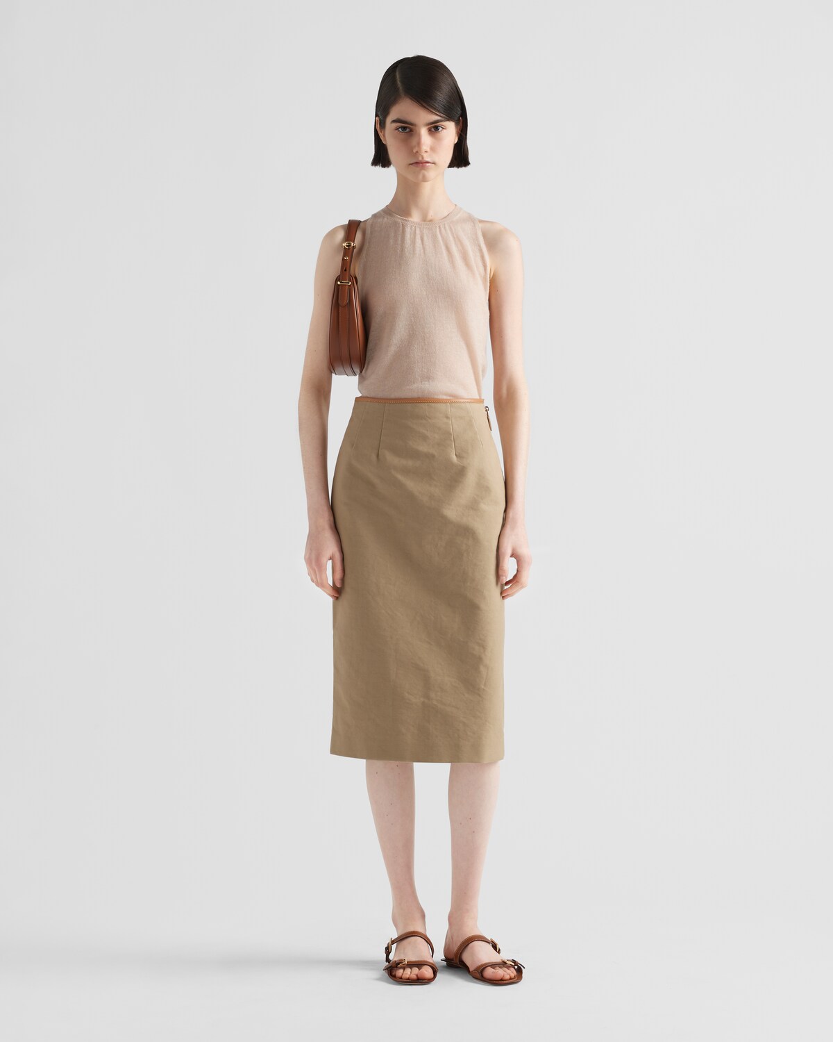 Desert Beige Cashmere Tank Top | PRADA