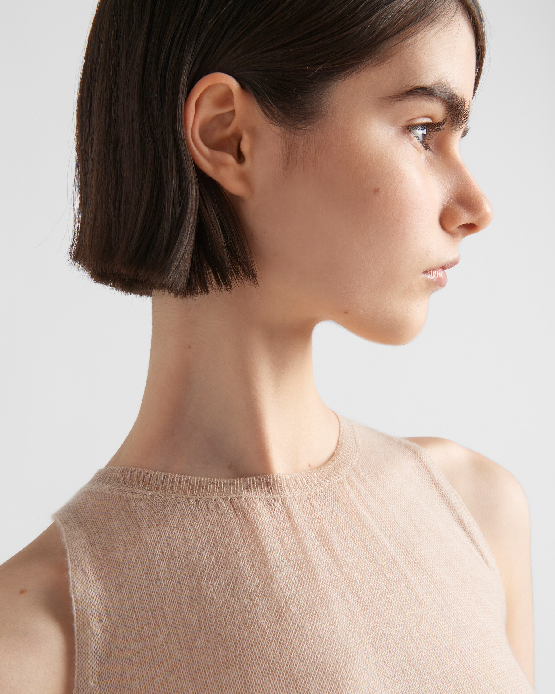 Desert Beige Cashmere Tank Top | PRADA