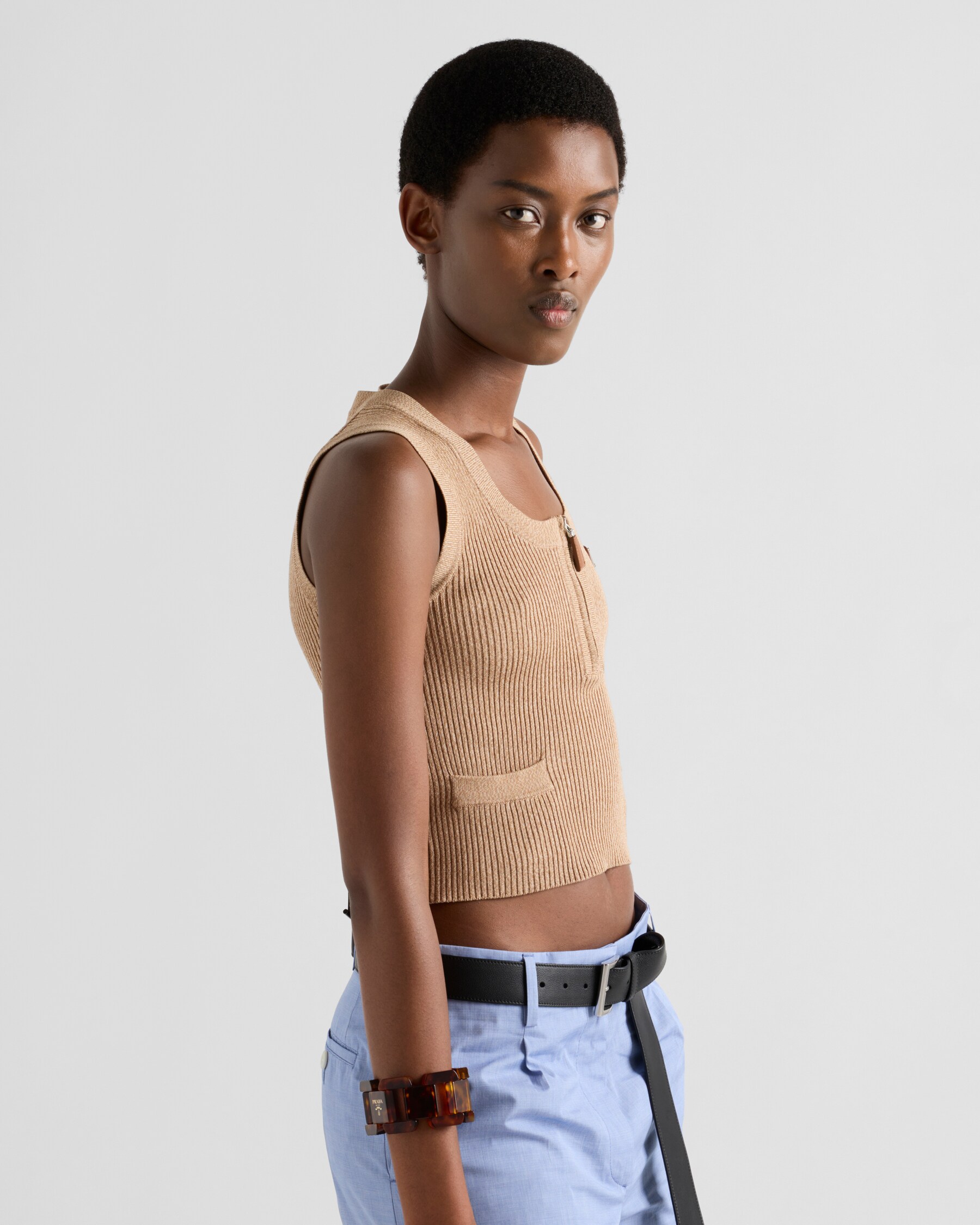 Cord Cotton-knit Top | PRADA