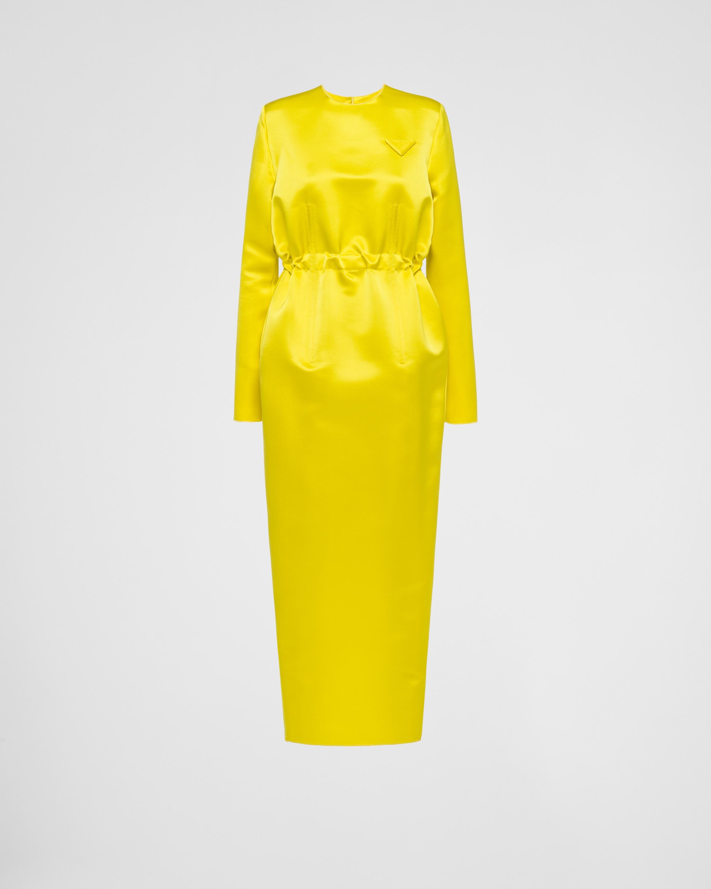 Yellow Double satin dress | Prada