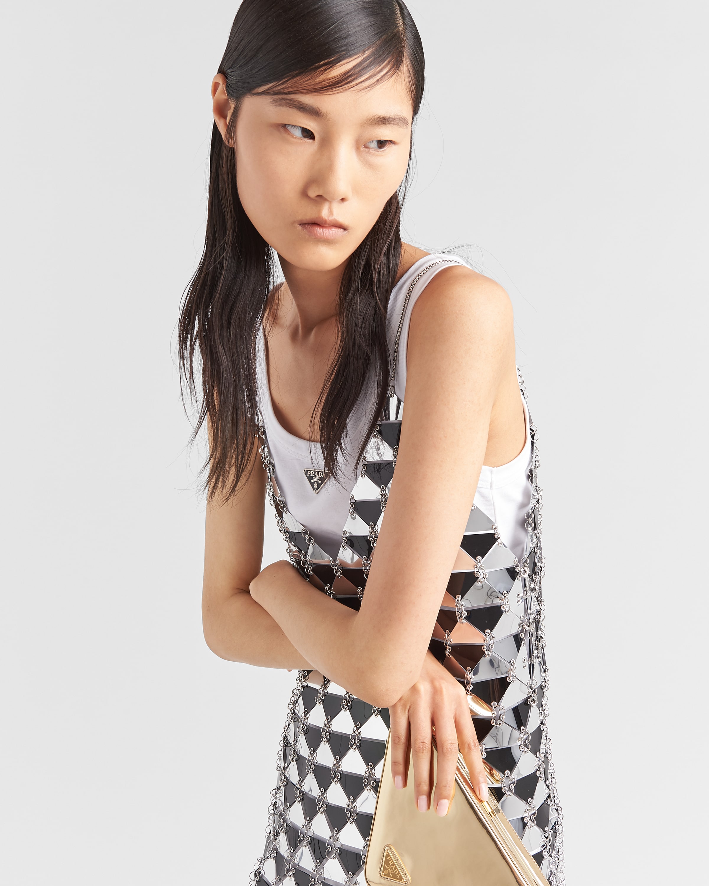 Silver Chainmail maxi-sequin dress | Prada