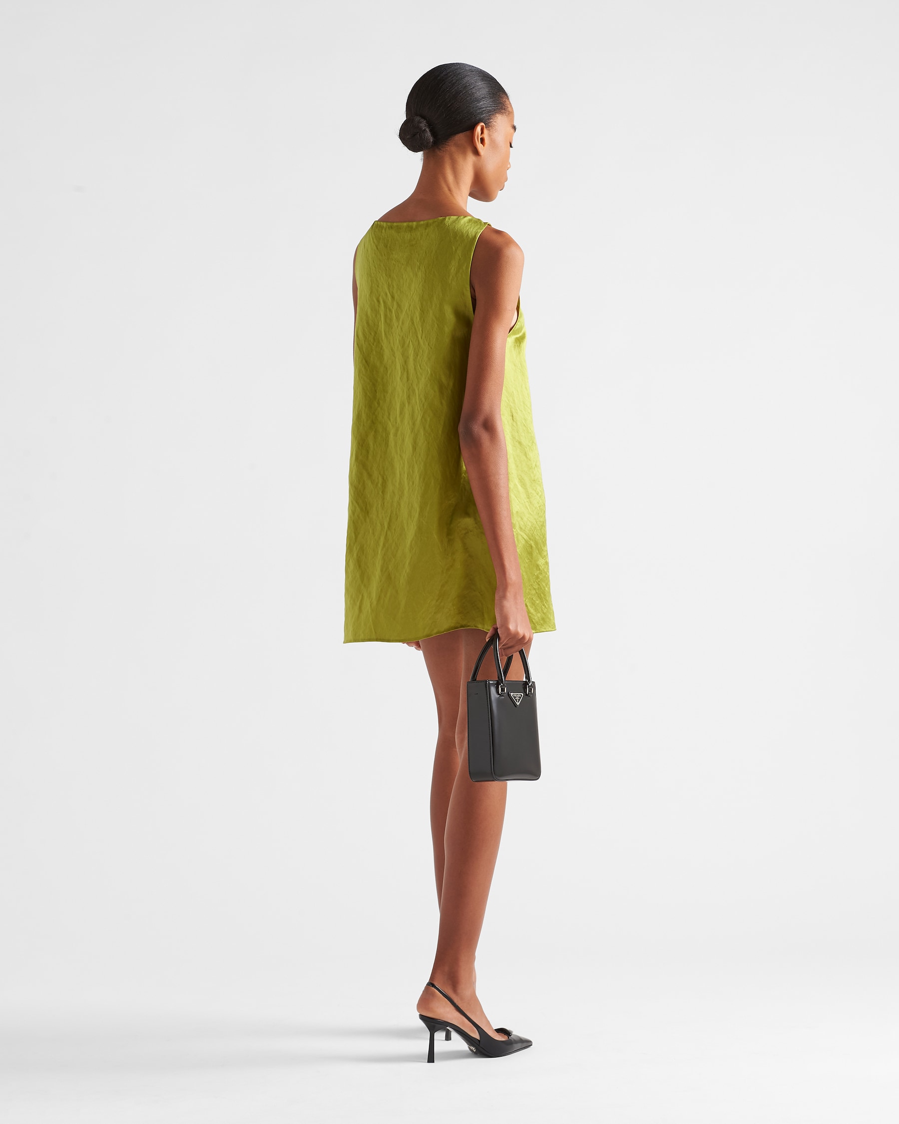 Fern Green Satin Mini-dress | PRADA