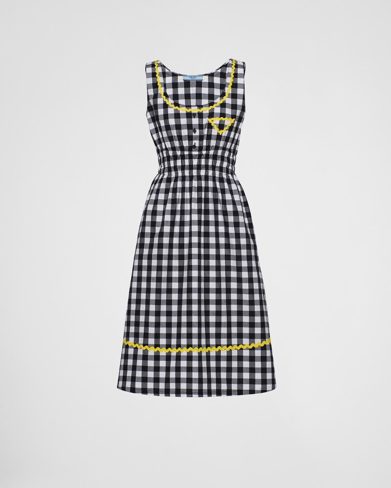 Black/yellow Gingham Check Dress | PRADA