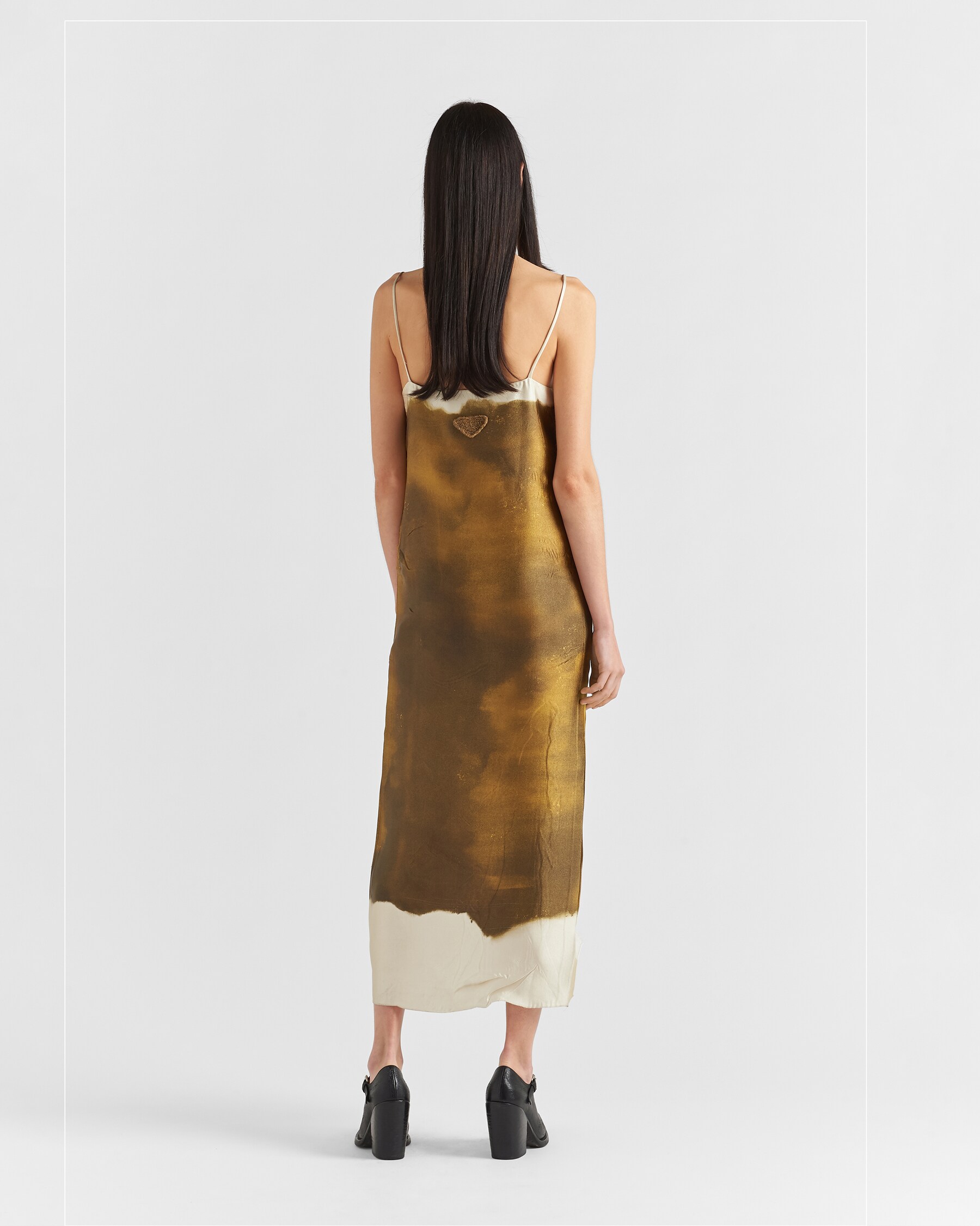 Olive Green Printed Silk Dress | PRADA
