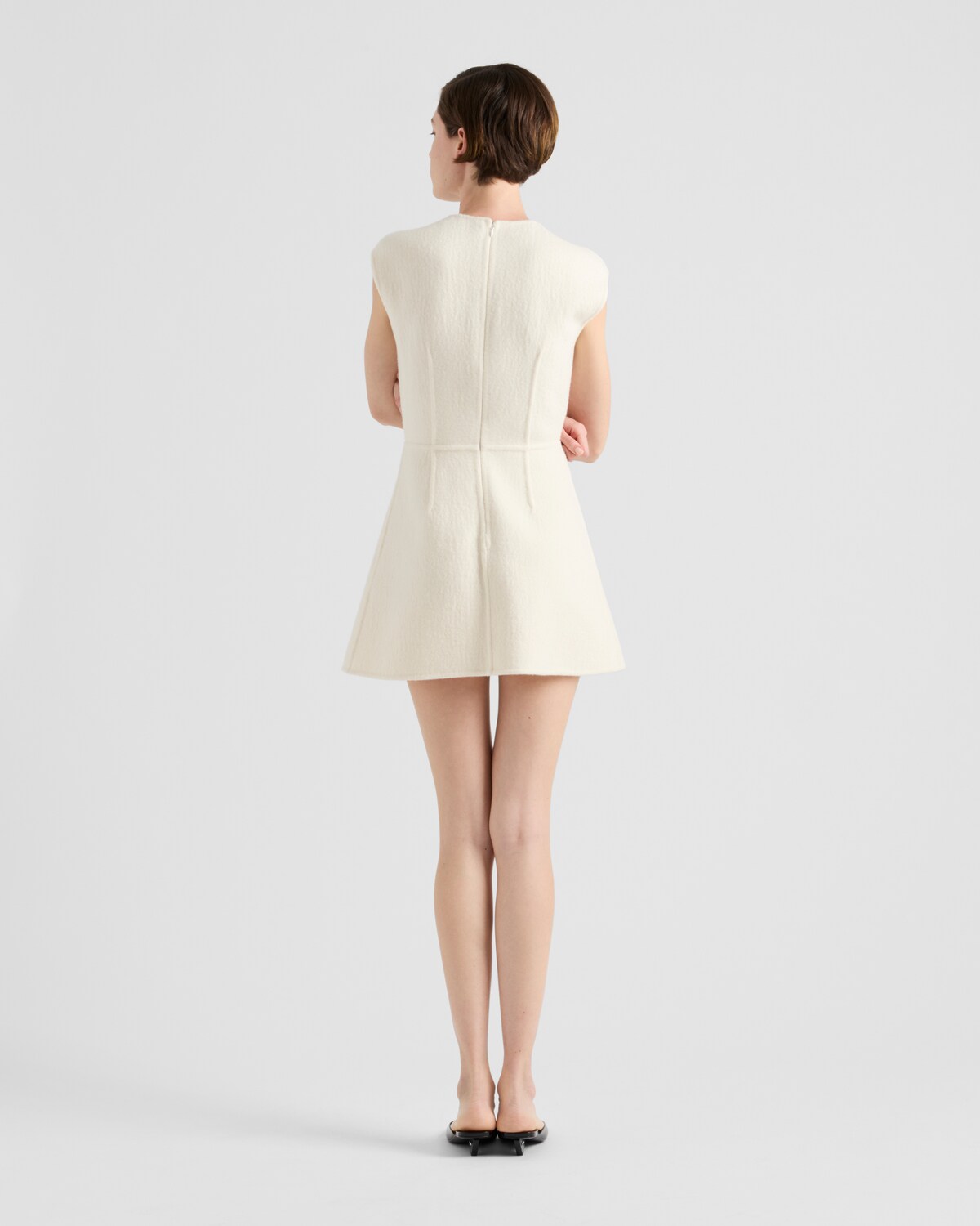 Ivory Washed Twill Minidress | PRADA