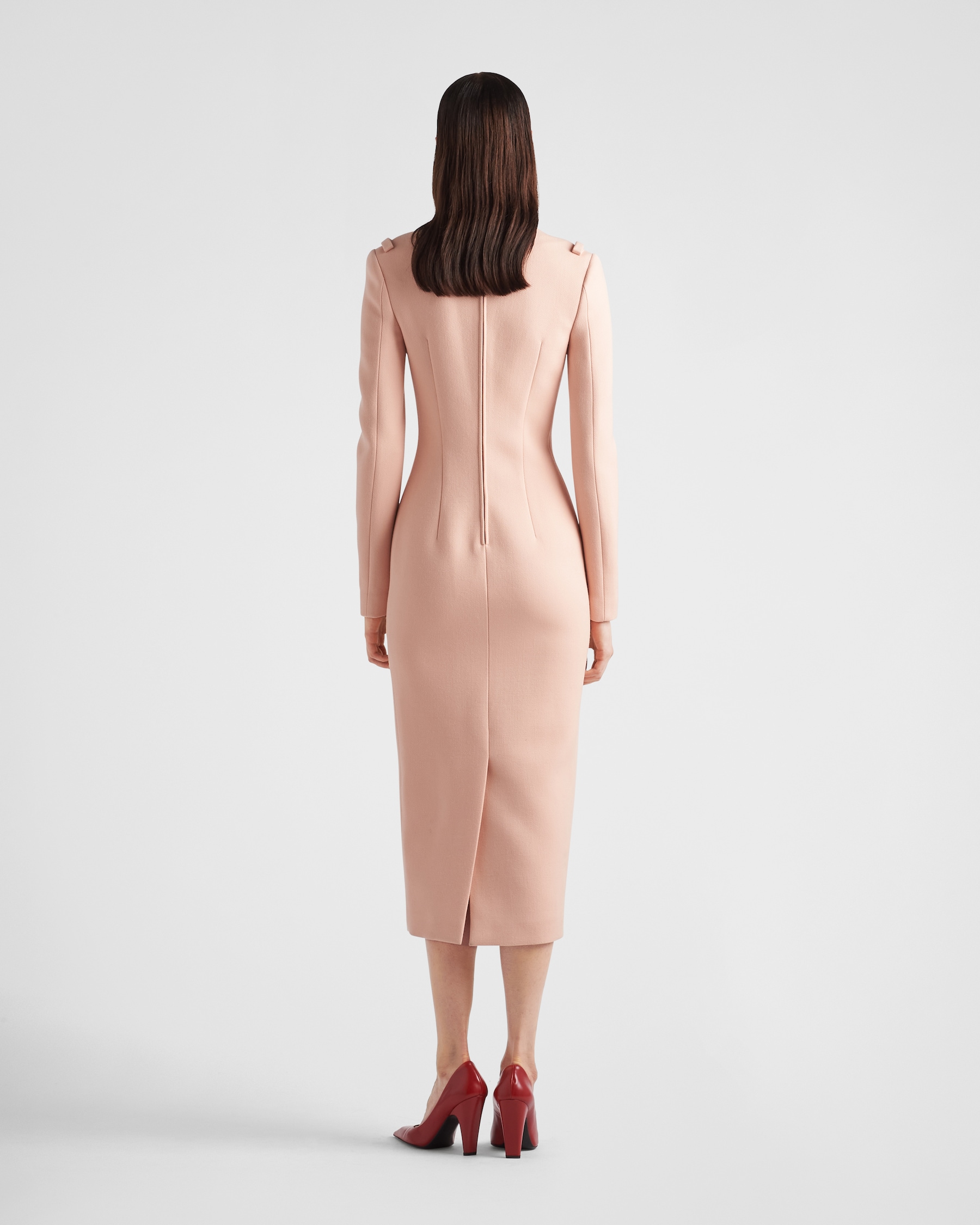 Peach Stretch Natté Dress | PRADA