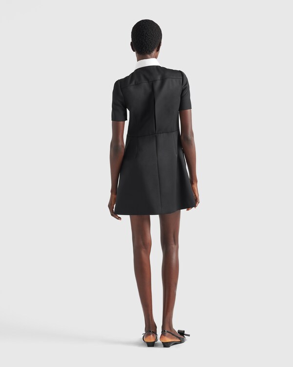 Black Satin Wool Mini-dress | PRADA