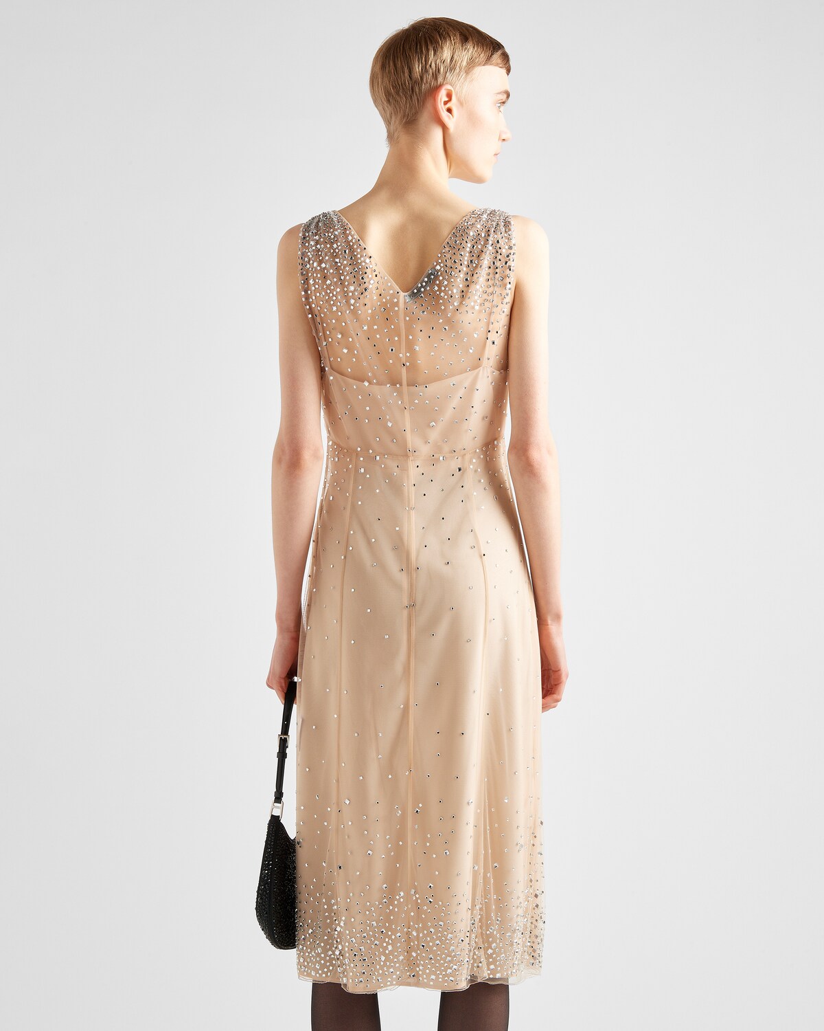Cameo Embroidered Tulle Dress | PRADA