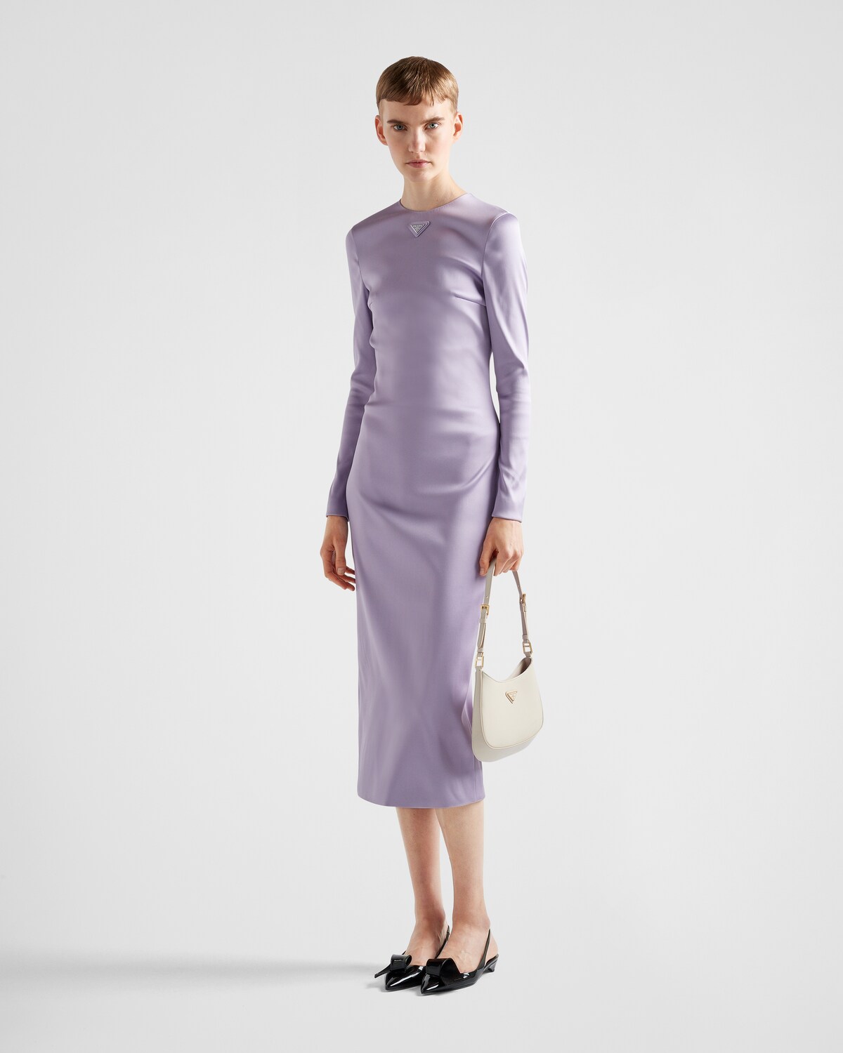 Wisteria Satin Midi-dress | PRADA