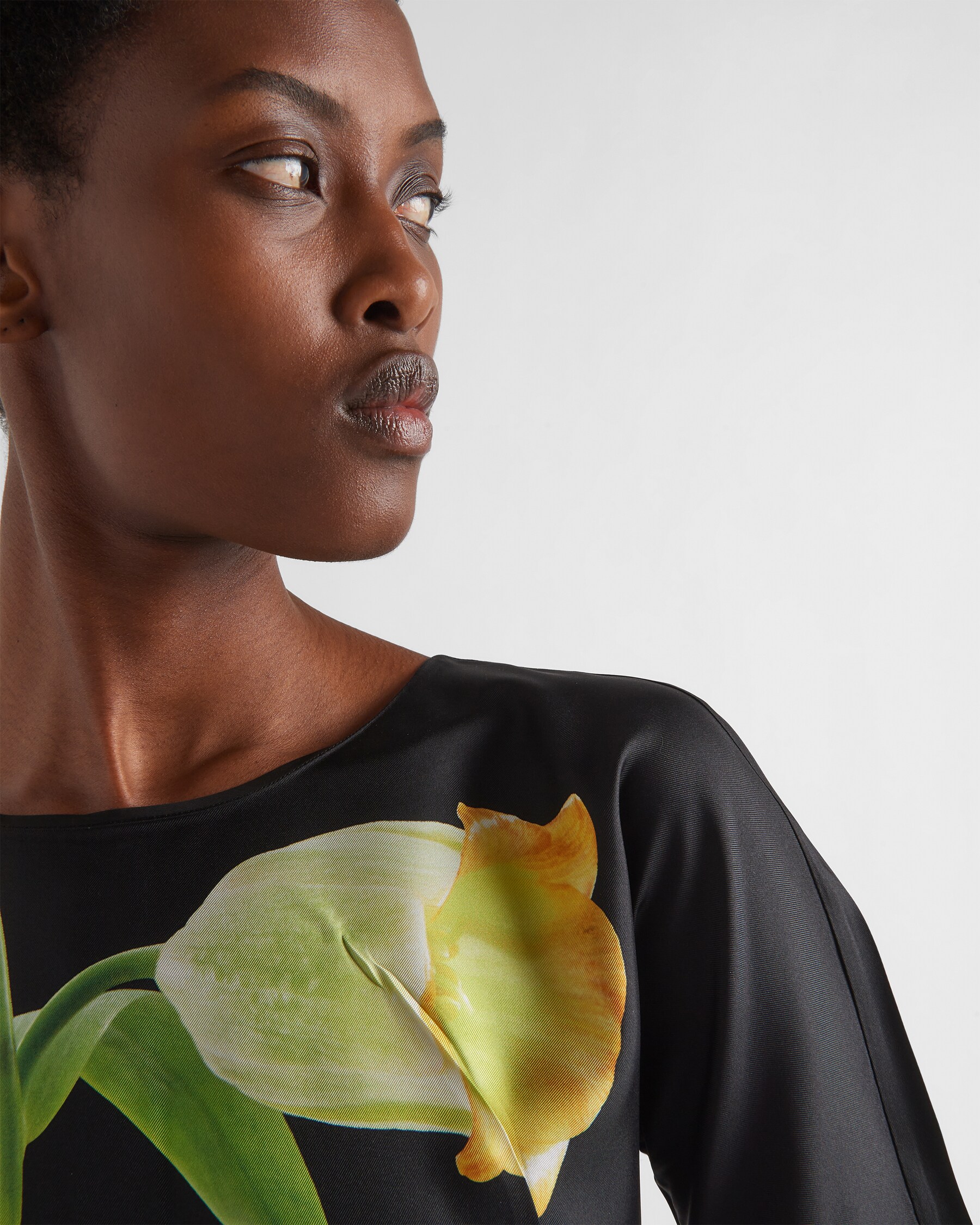Black Printed Twill Dress | PRADA