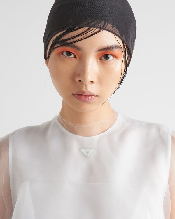 White Technical Voile Dress | PRADA