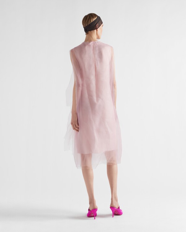 Pink Technical Voile Dress | PRADA
