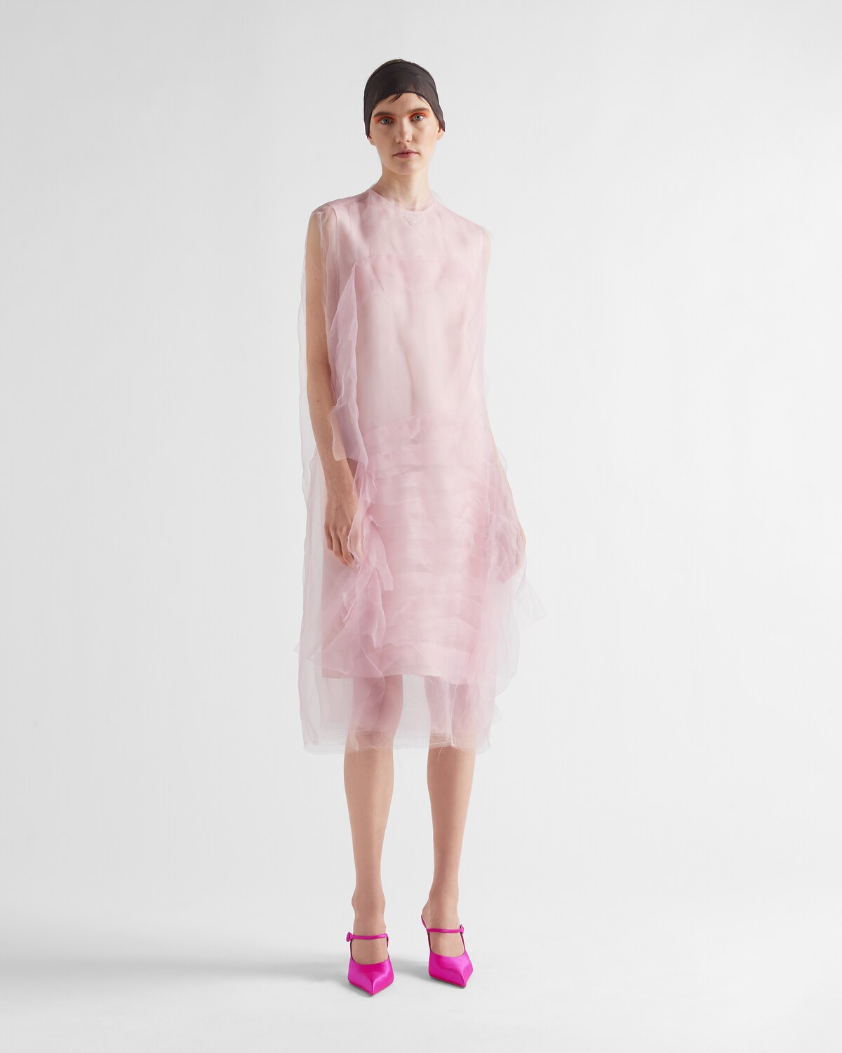 Pink Technical Voile Dress | PRADA