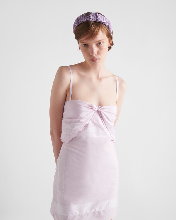 Alabaster Pink Cotton Mini-dress | PRADA