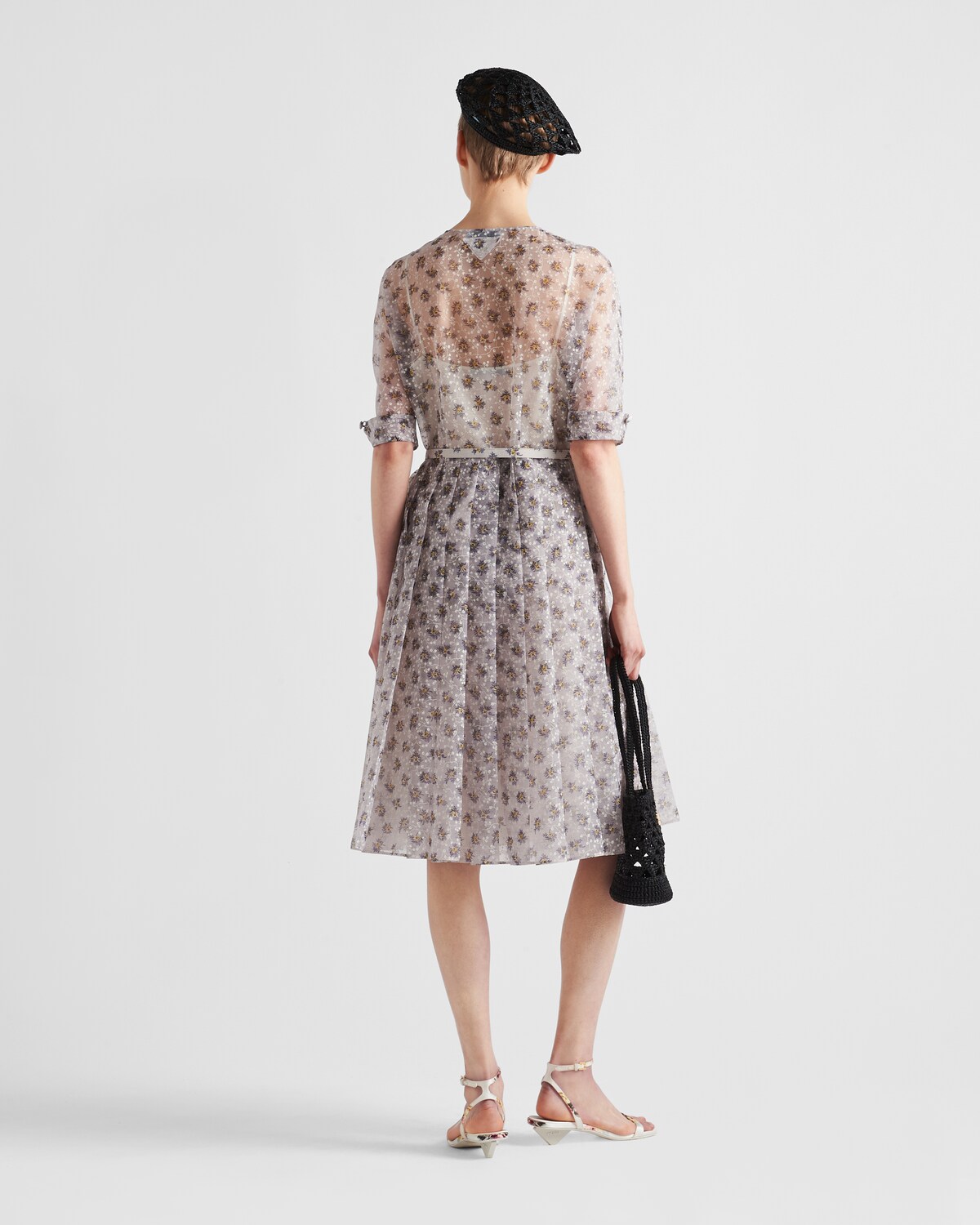 Yellow Printed Nylonette Dress | PRADA