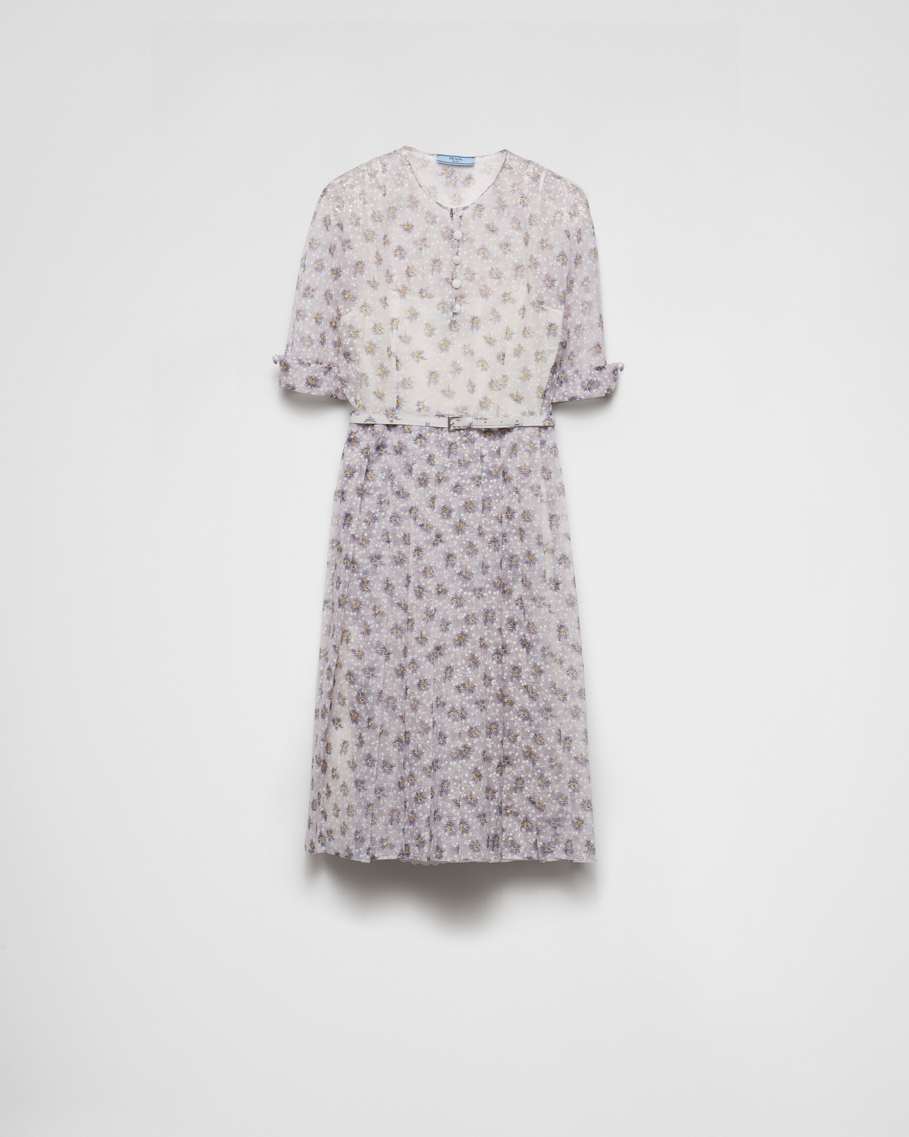 Yellow Printed Nylonette Dress | PRADA