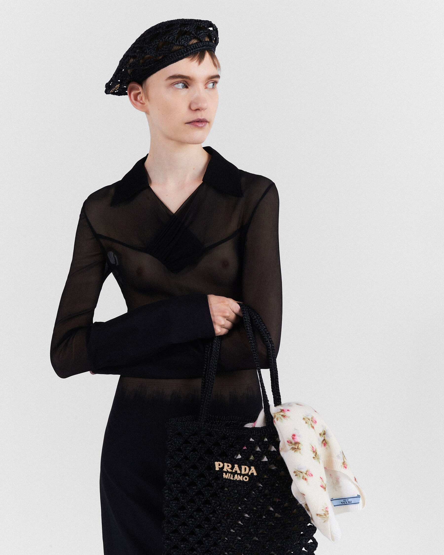 Black Chiffon Dress | PRADA