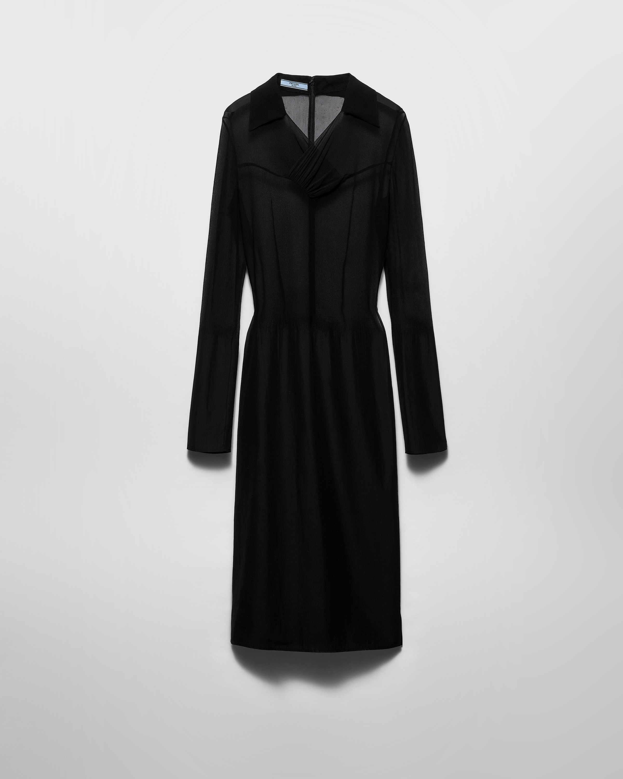 Robe En Mousseline Noir | PRADA