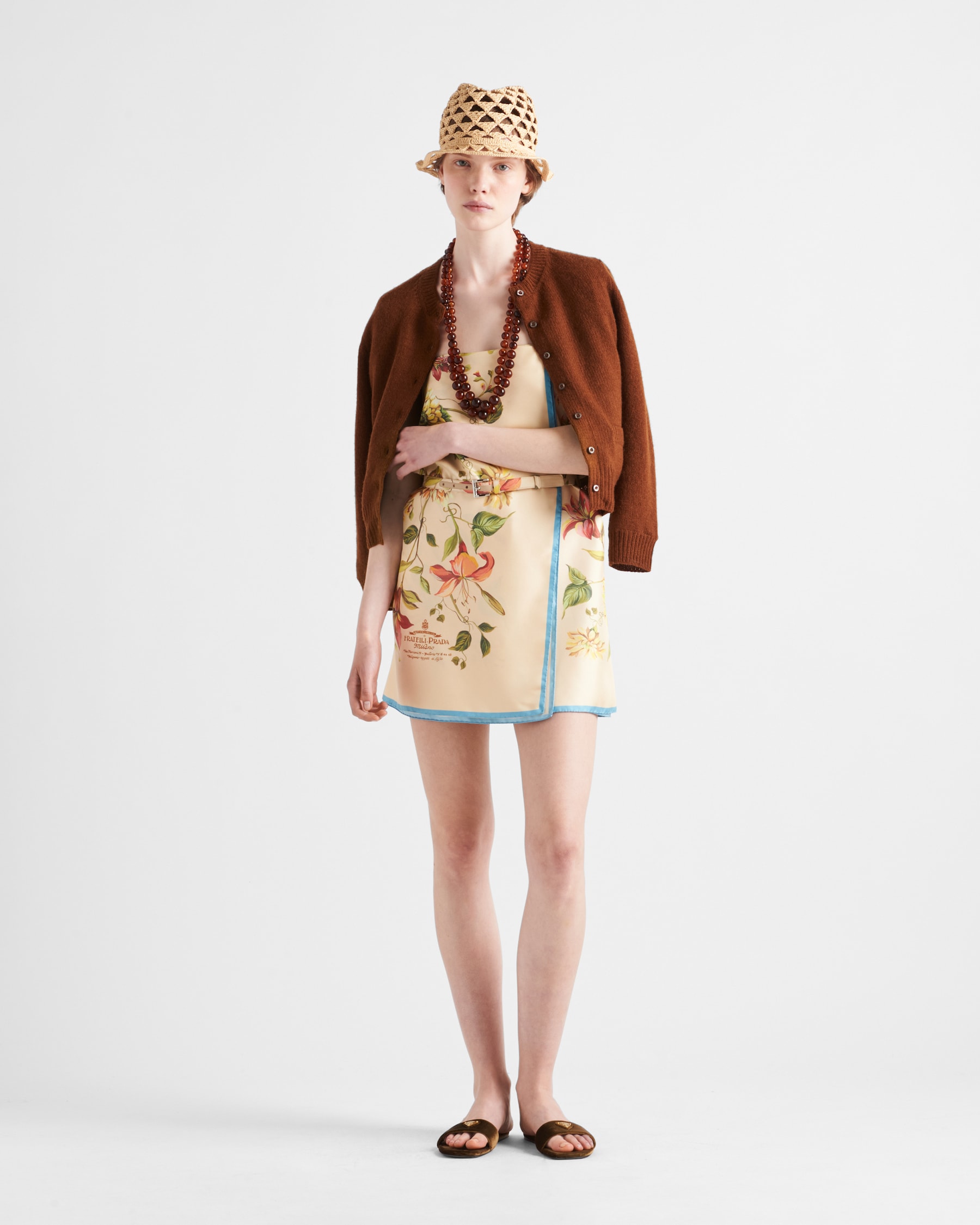 Vanilla Printed Silk Twill Mini-dress | PRADA