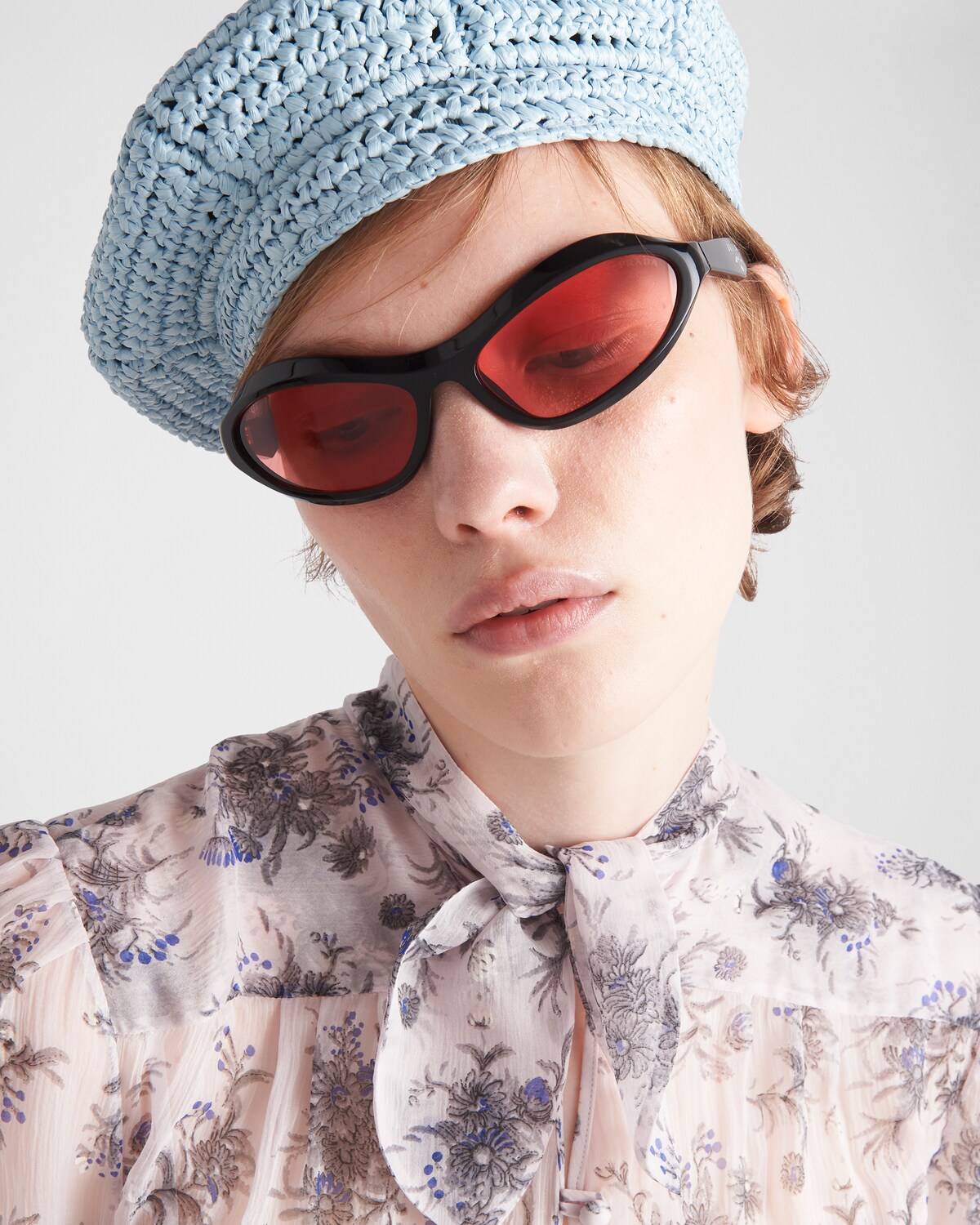 Pink Printed Chiffon Dress | PRADA