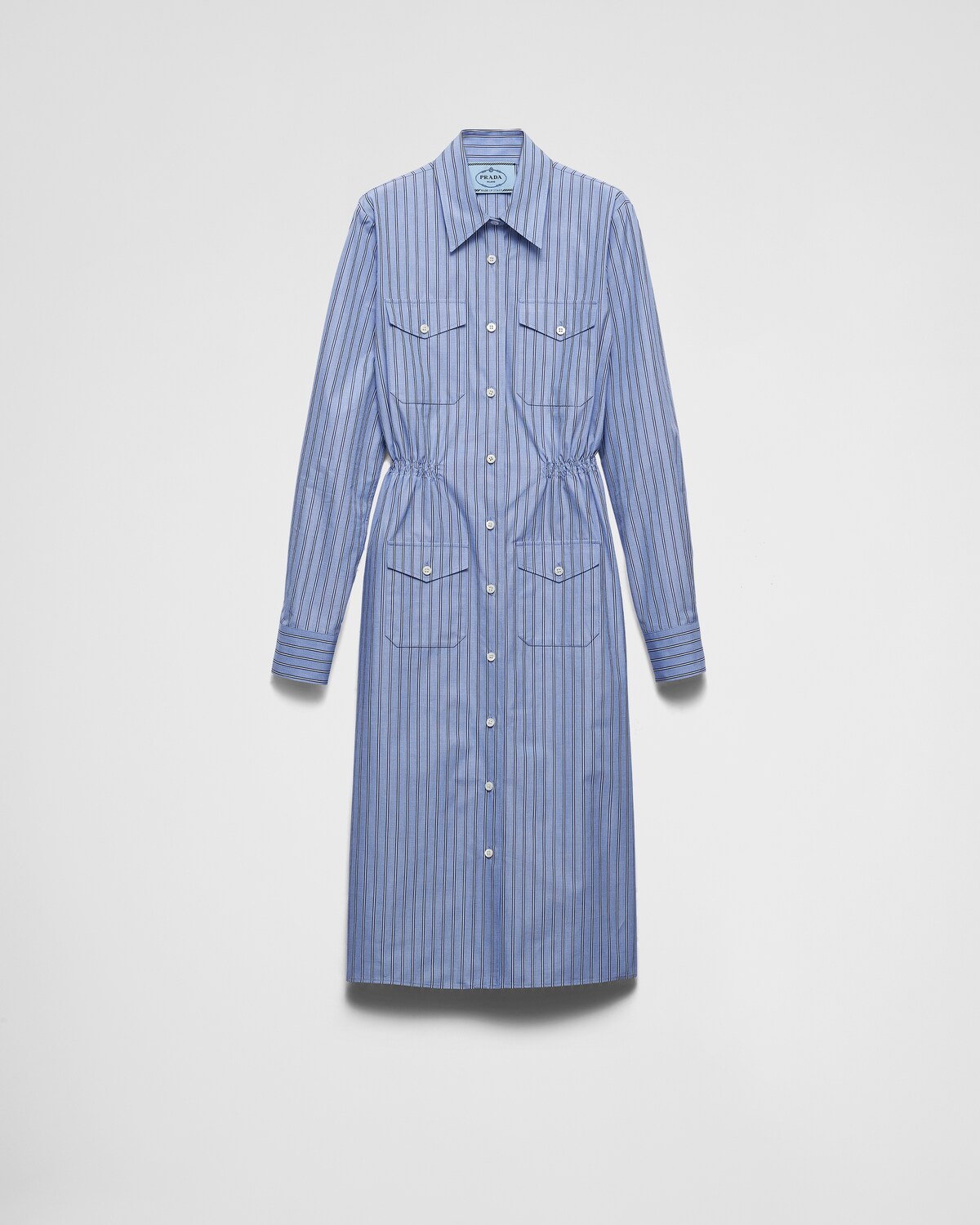 Navy Striped Chambray Dress | PRADA