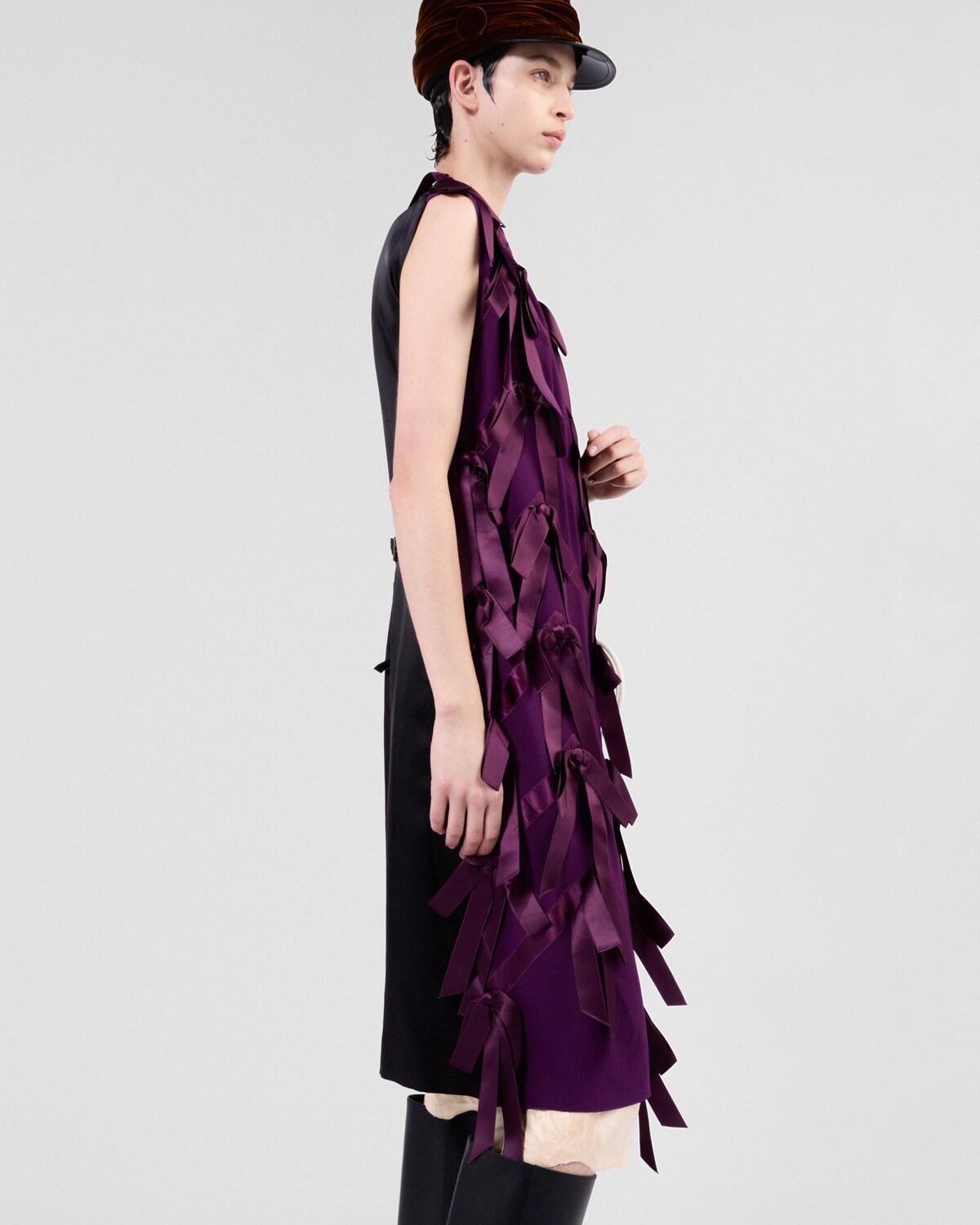 Azalea Red Sablé Dress With Bows | PRADA