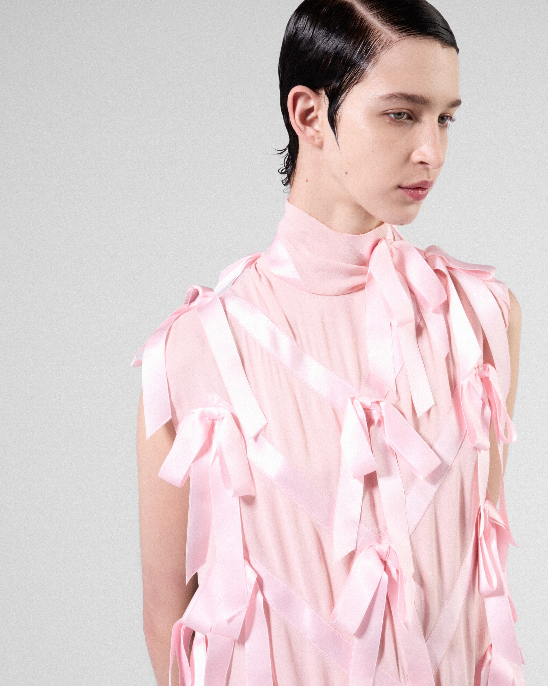 Quartz Sablé Dress With Bows | PRADA