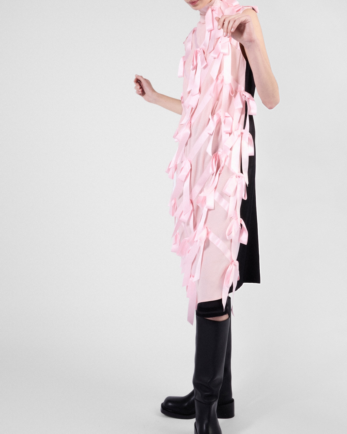 Quartz Sablé Dress With Bows | PRADA