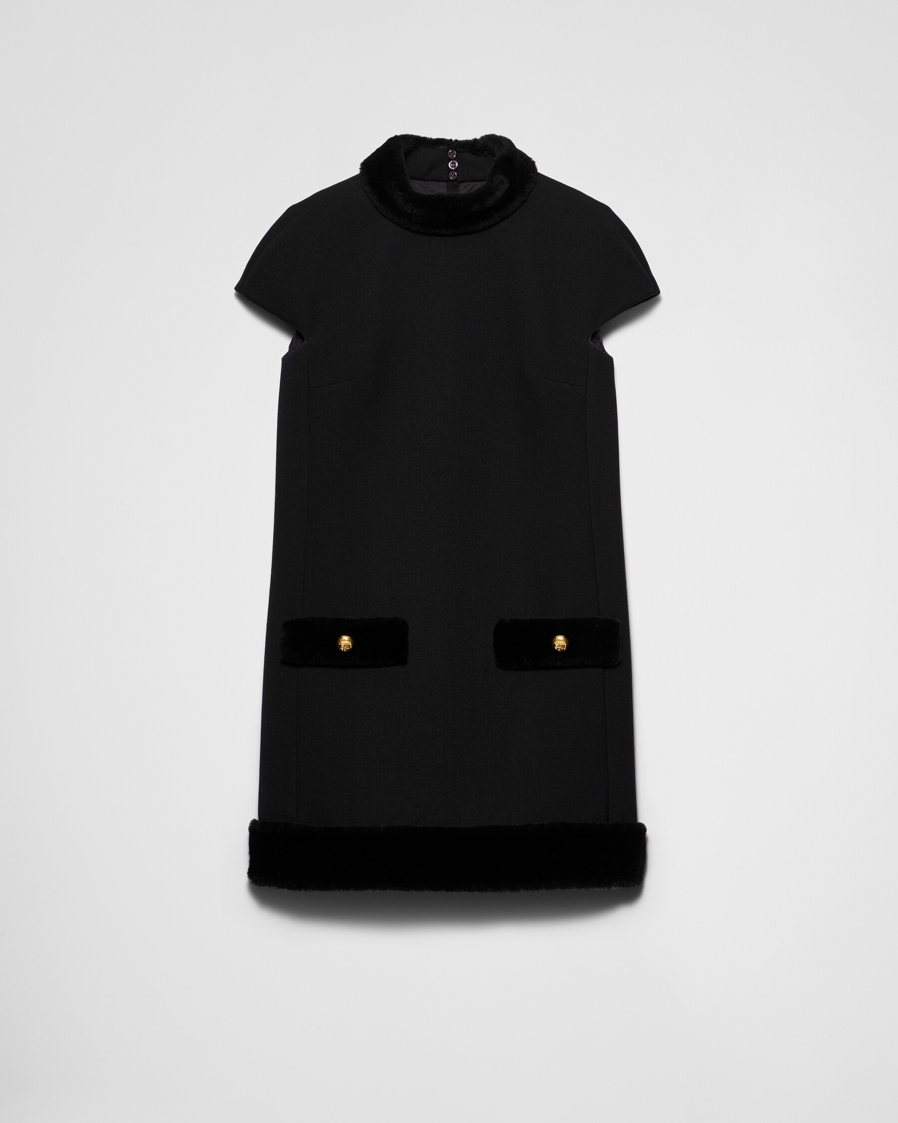 Robe Courte En Natté Noir | PRADA