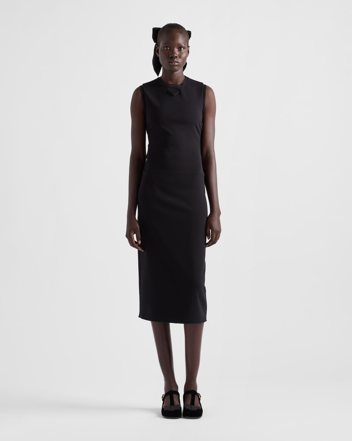 Black Interlock Crêpe Dress | PRADA