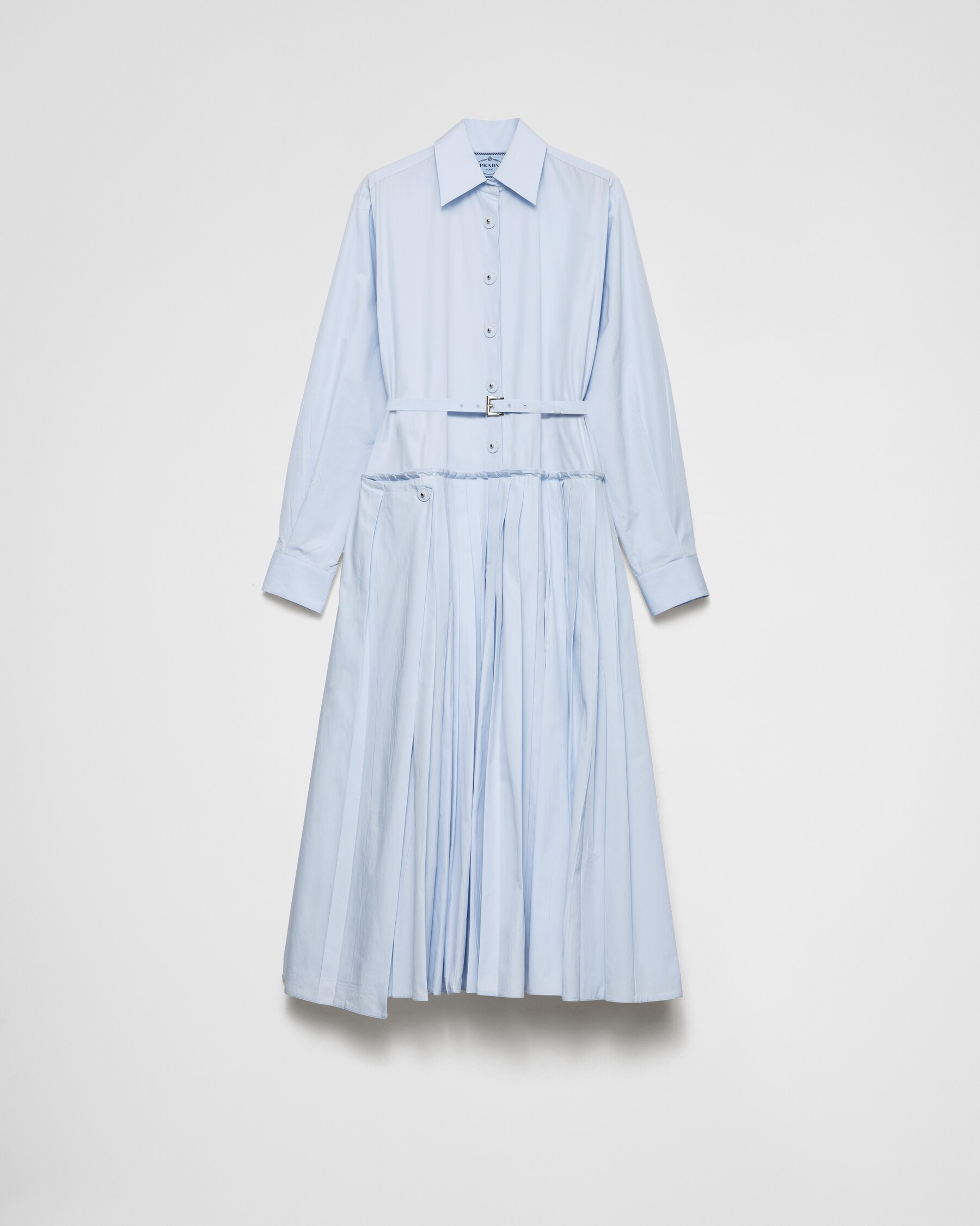 Astro Pleated Poplin Dress | PRADA