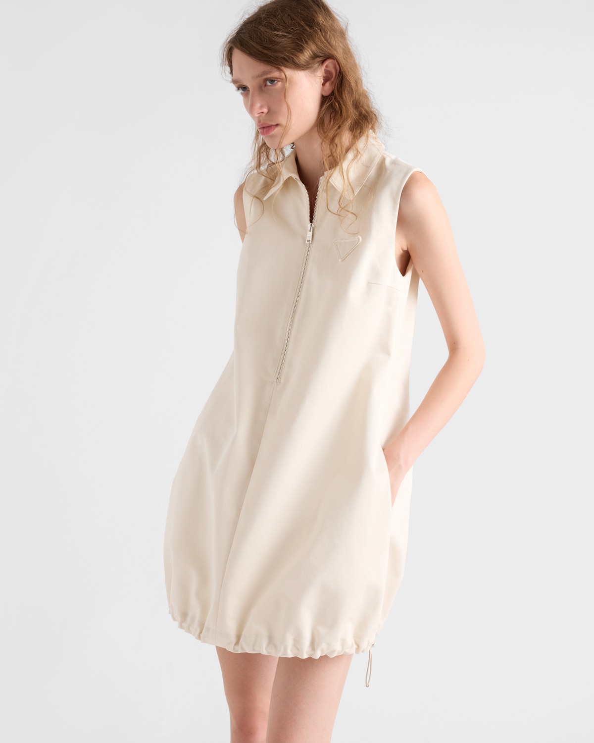 Natural Chino Mini-dress | PRADA - United States