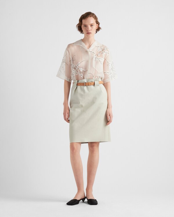 White Shirt With Superimposed Embroidery | PRADA