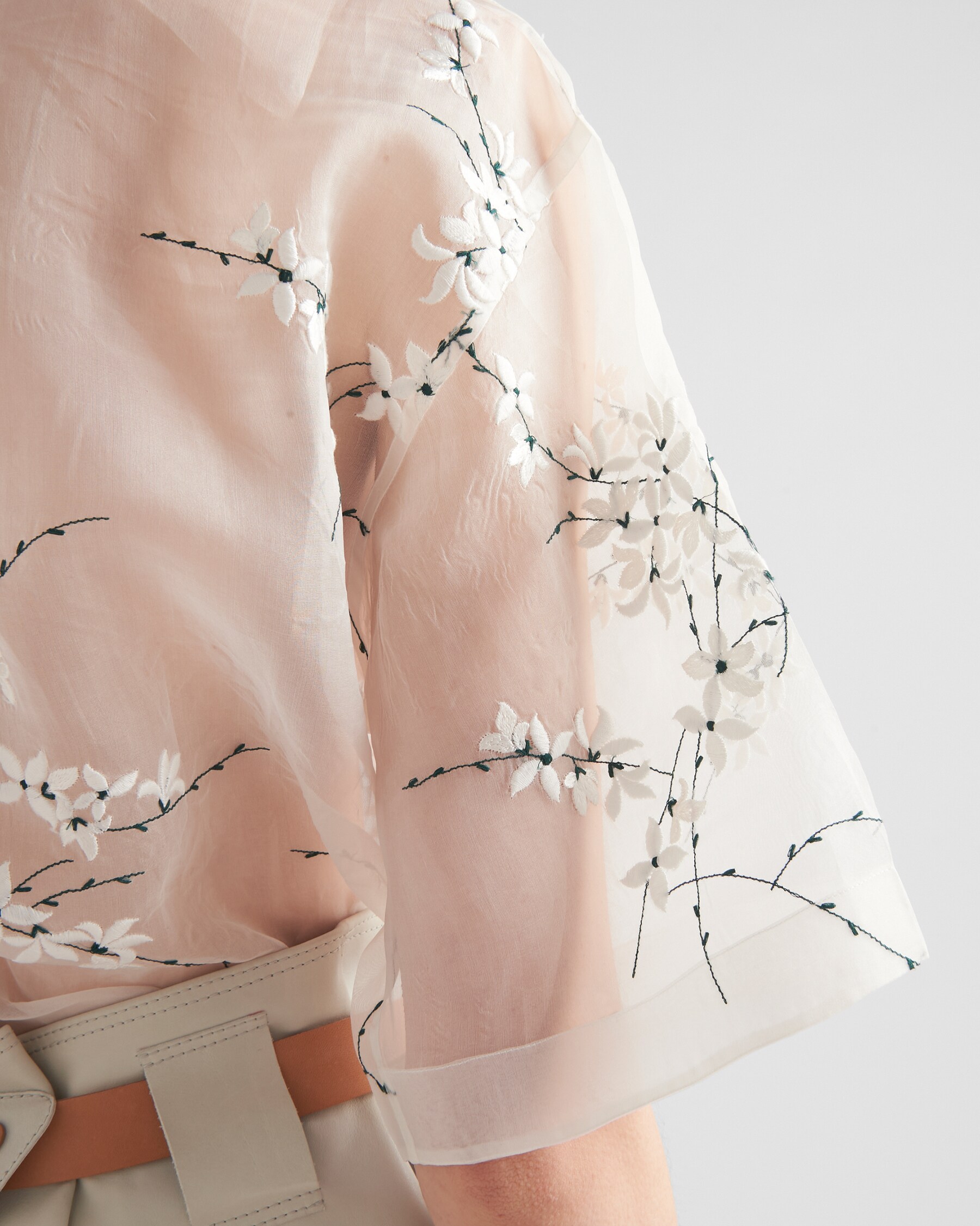 White Shirt With Superimposed Embroidery | PRADA