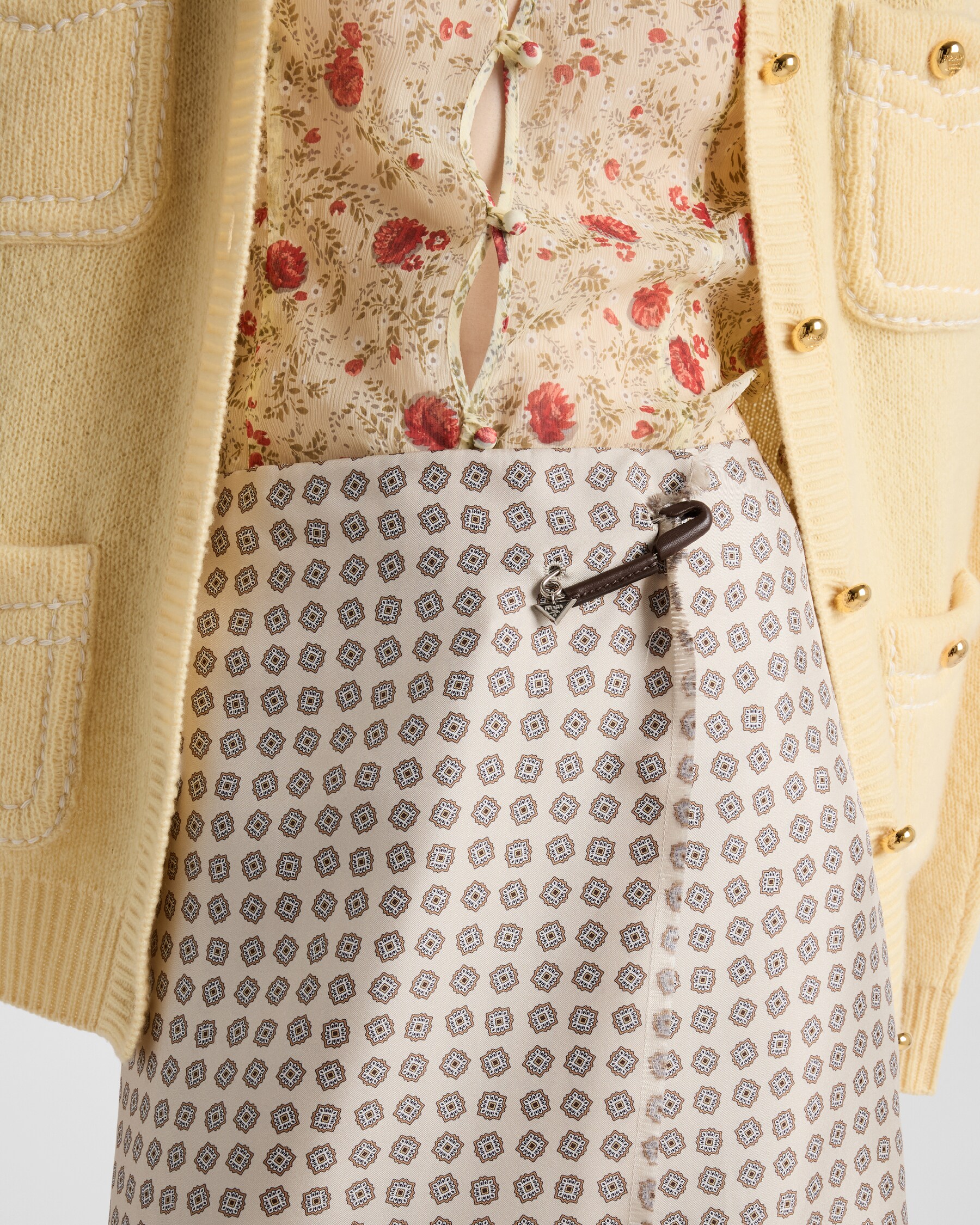 Red Printed Chiffon Shirt | PRADA