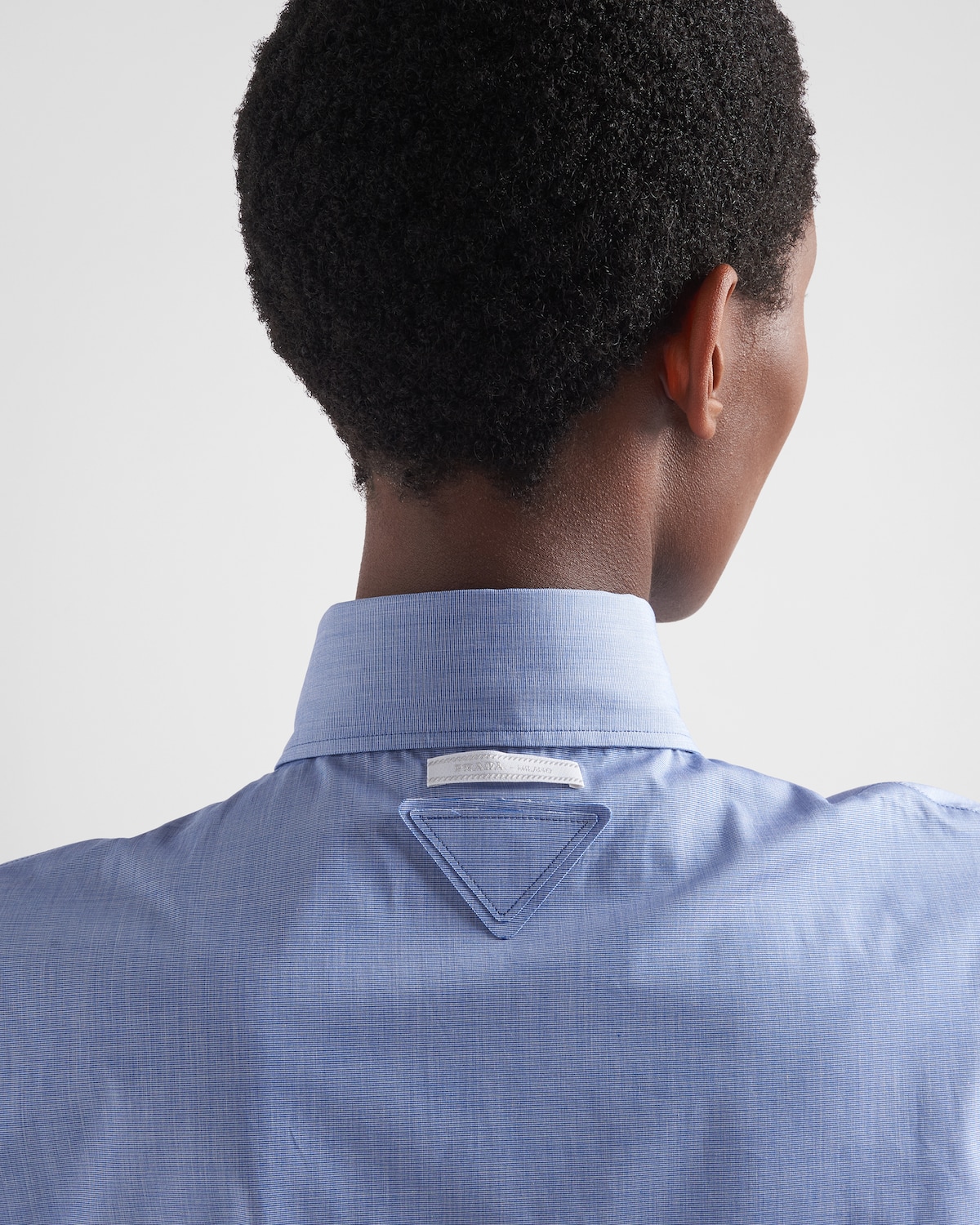 Sapphire Blue Fil-à-fil Cotton Shirt | PRADA