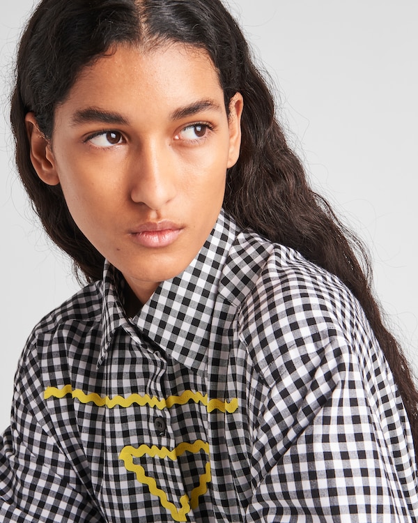 Black/yellow Gingham Check Shirt | PRADA