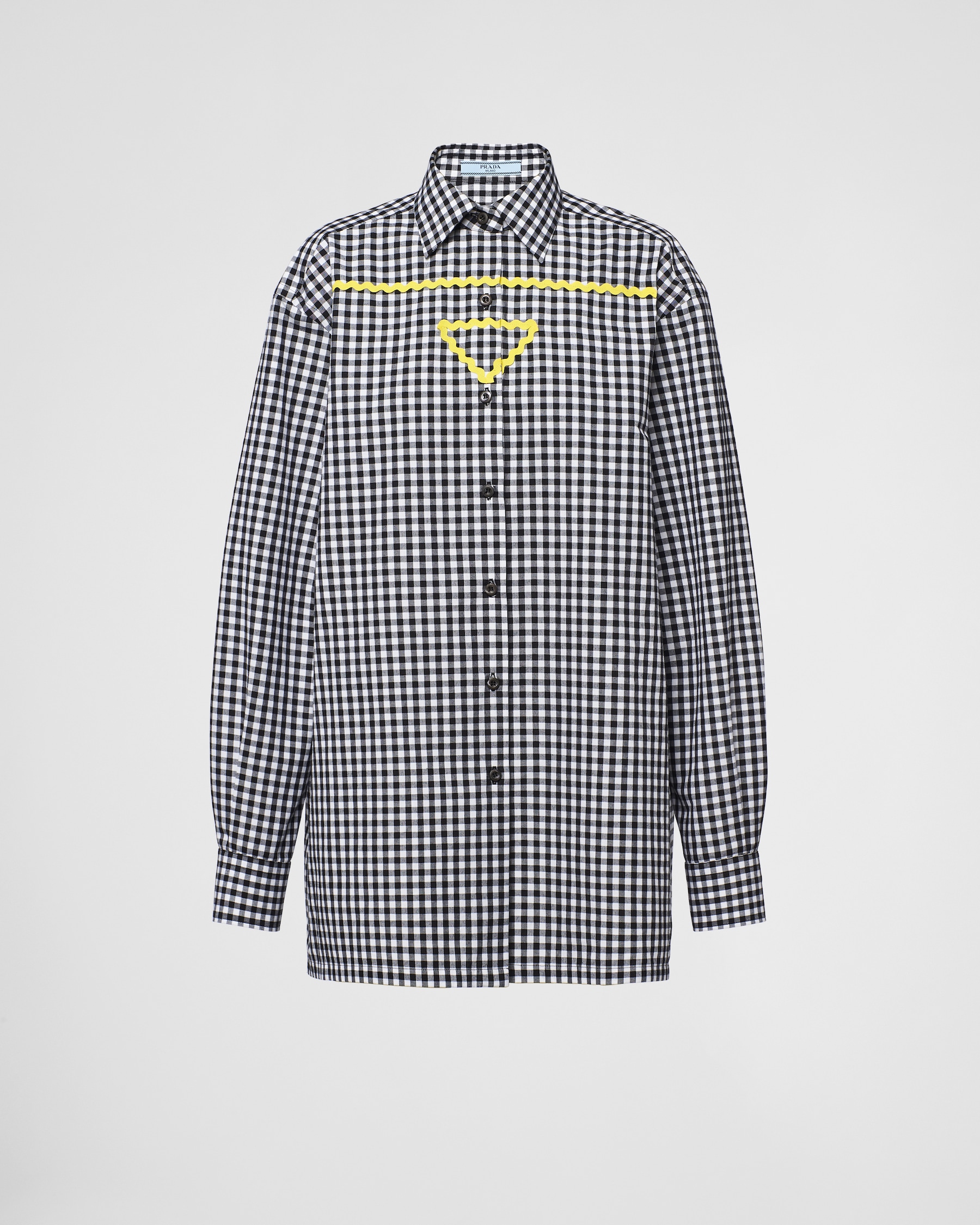 Black/yellow Gingham Check Shirt | PRADA