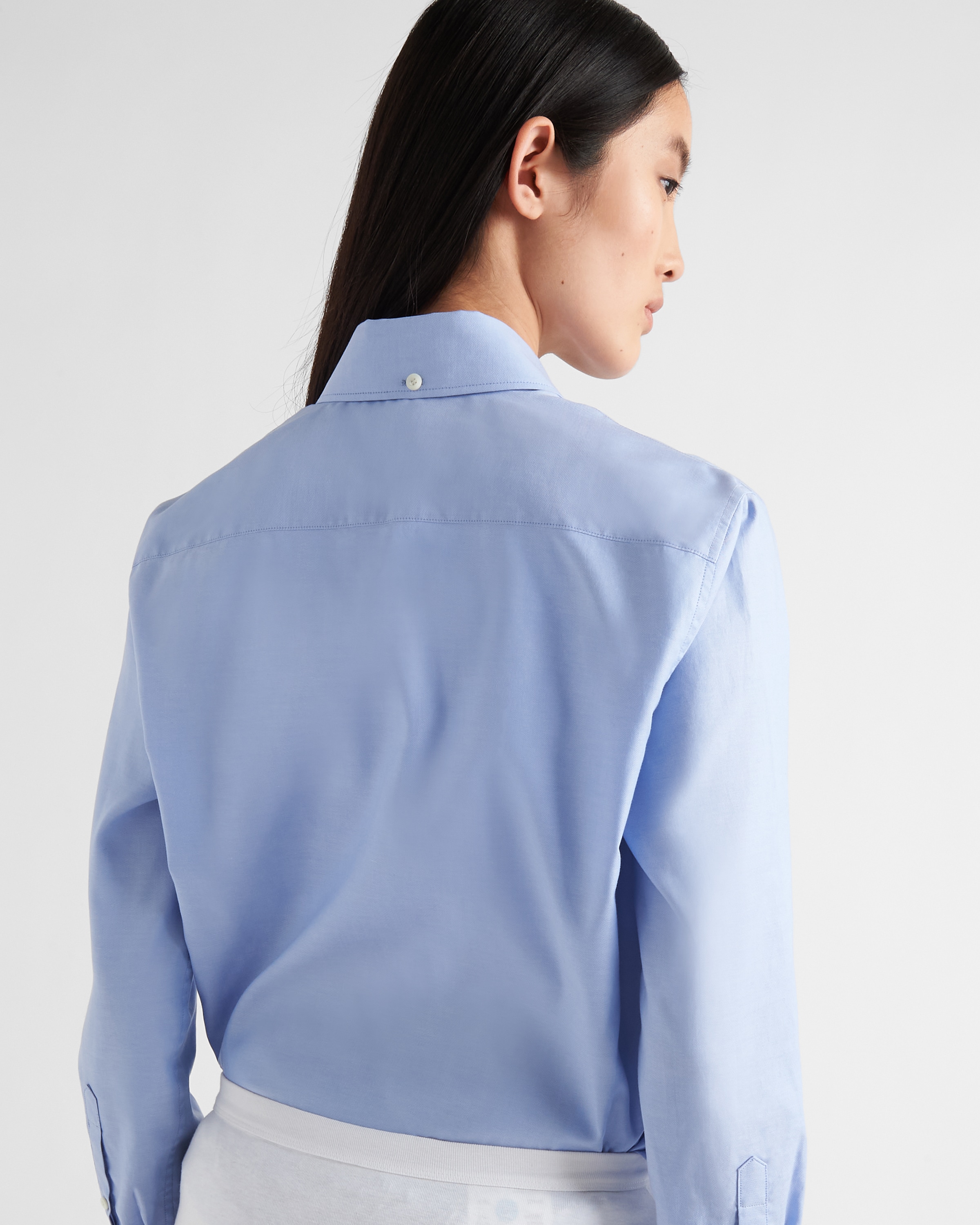 Light Blue Striped oxford shirt | Prada