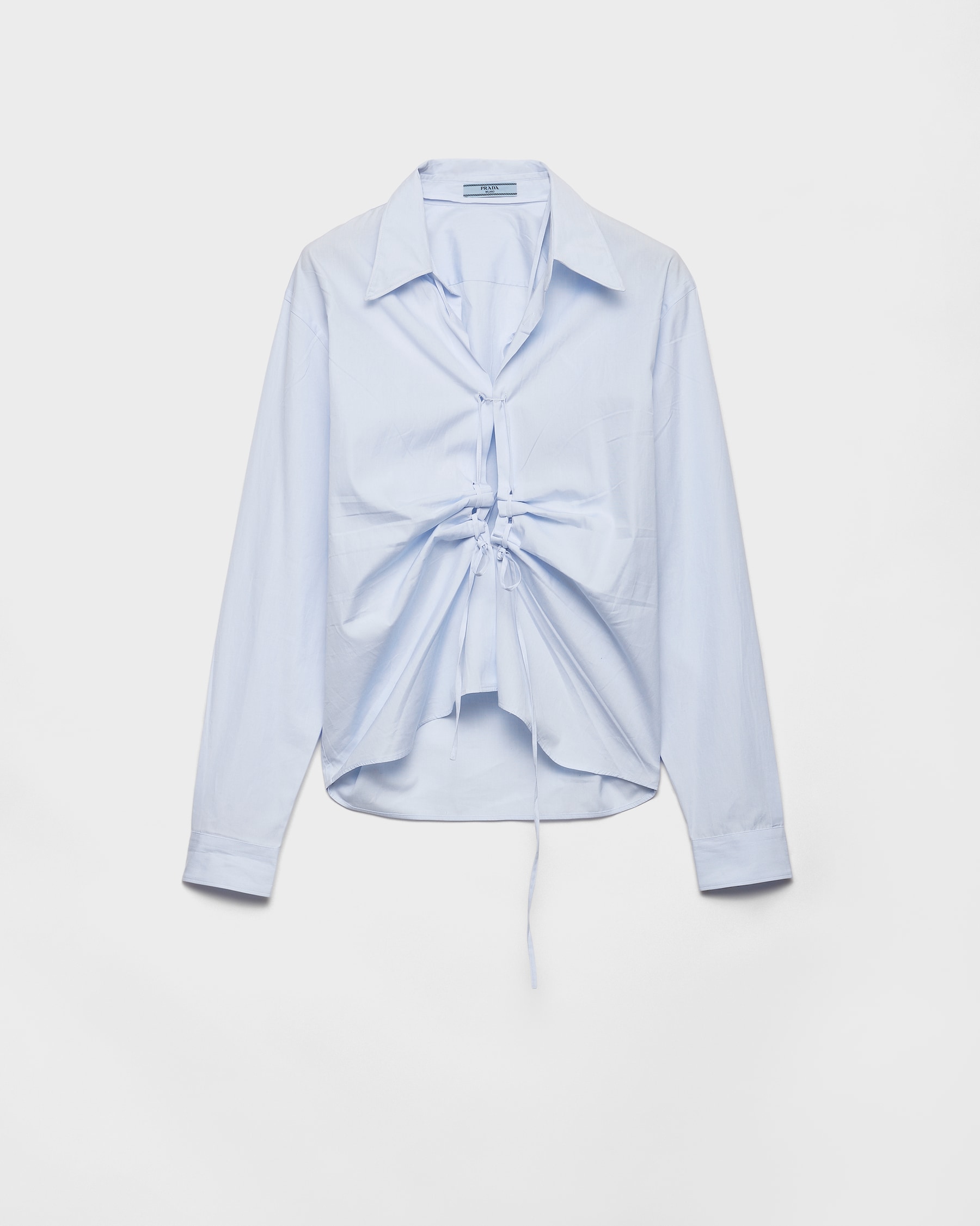 星际蓝色 Fil-à-fil 衬衫 | PRADA
