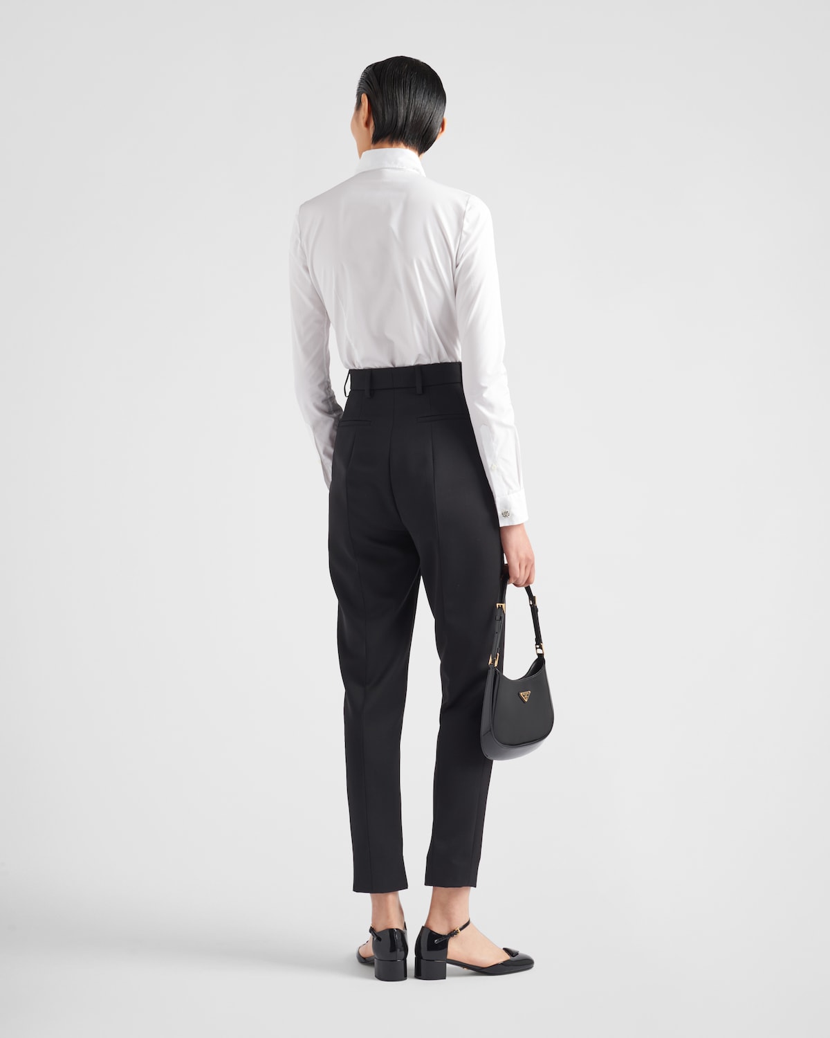 White Poplin Shirt With Jewel Buttons | PRADA