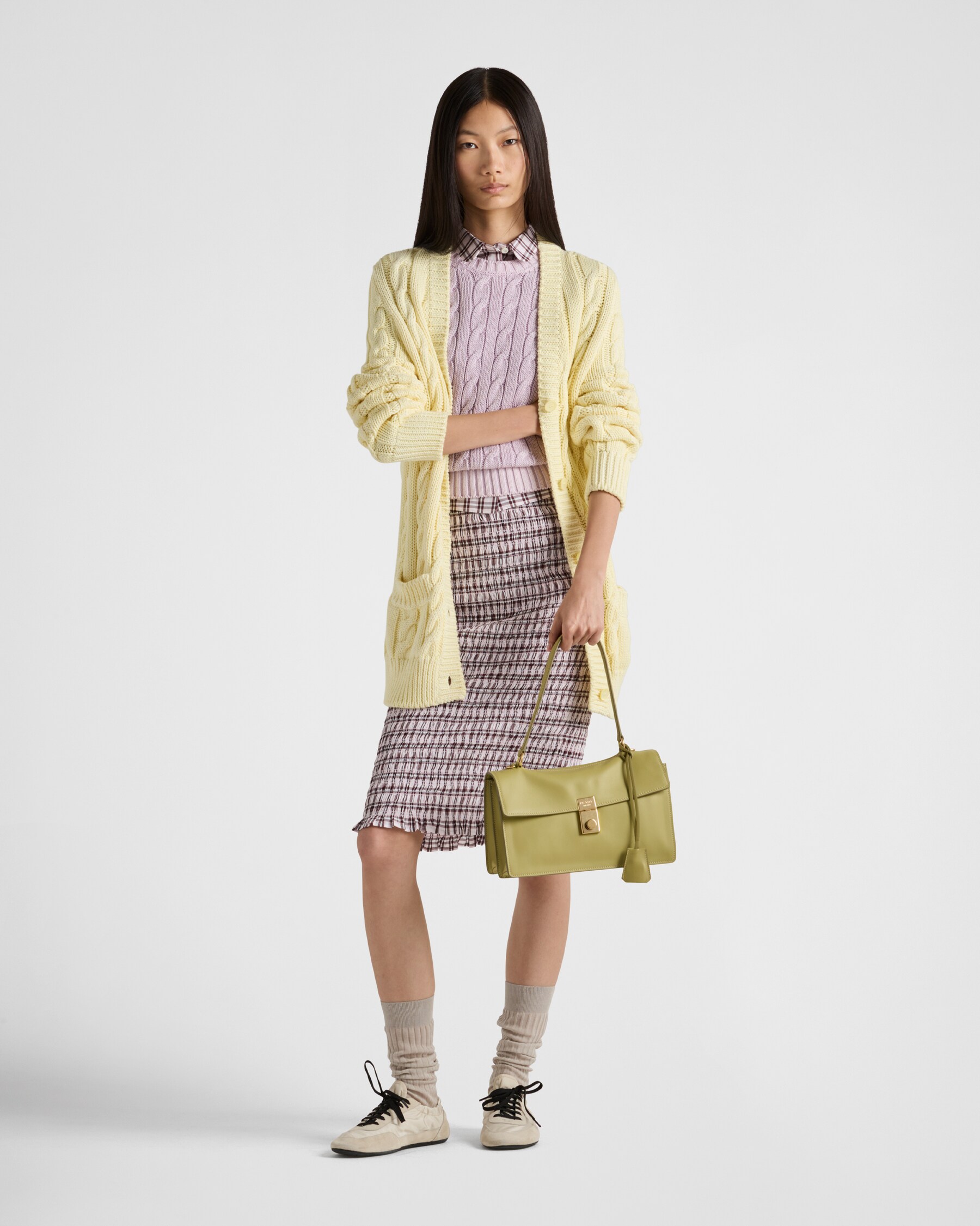 Petal Pink Checked Cotton Shirt | PRADA