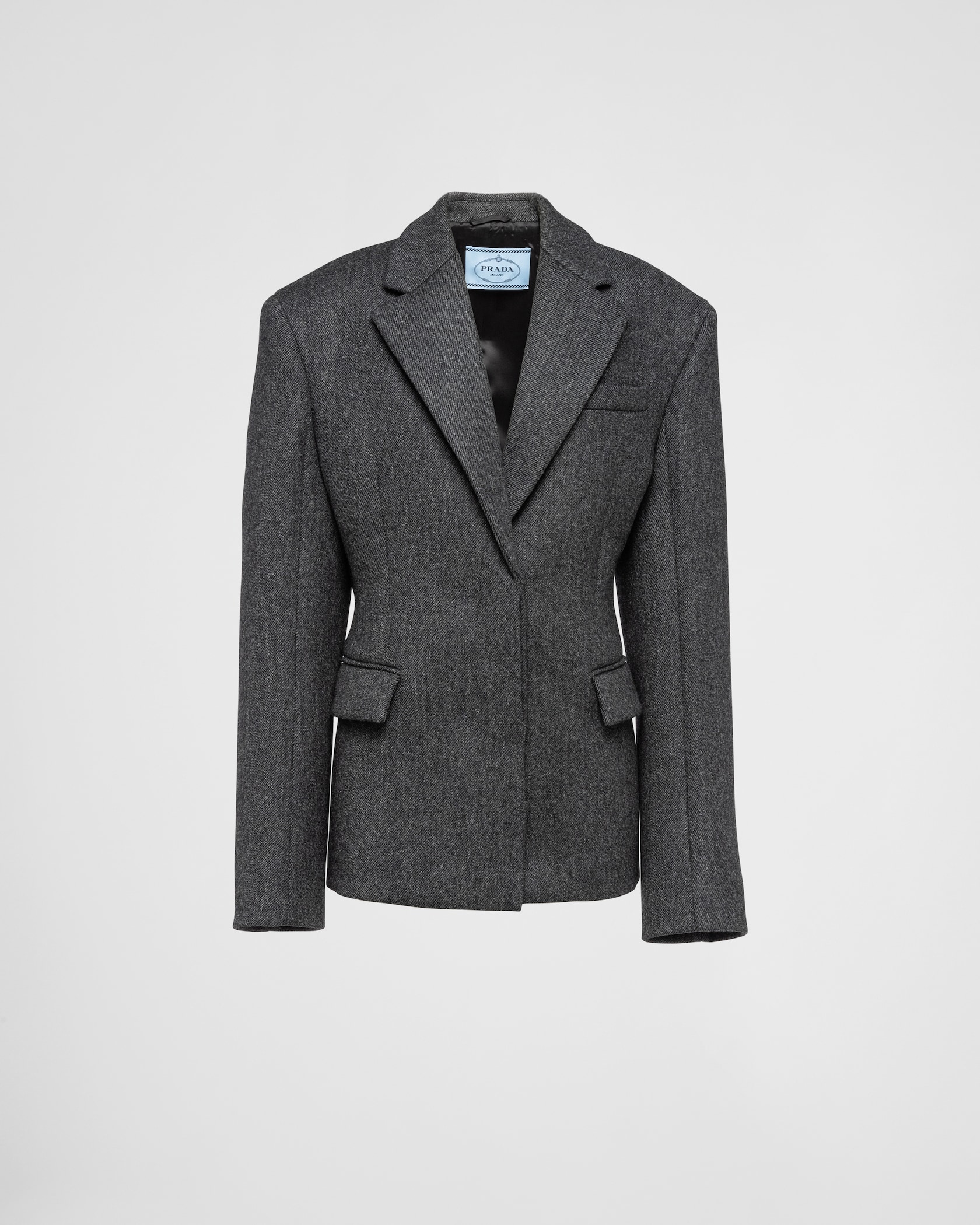 Slate Gray Single-breasted Cloth Jacket | PRADA