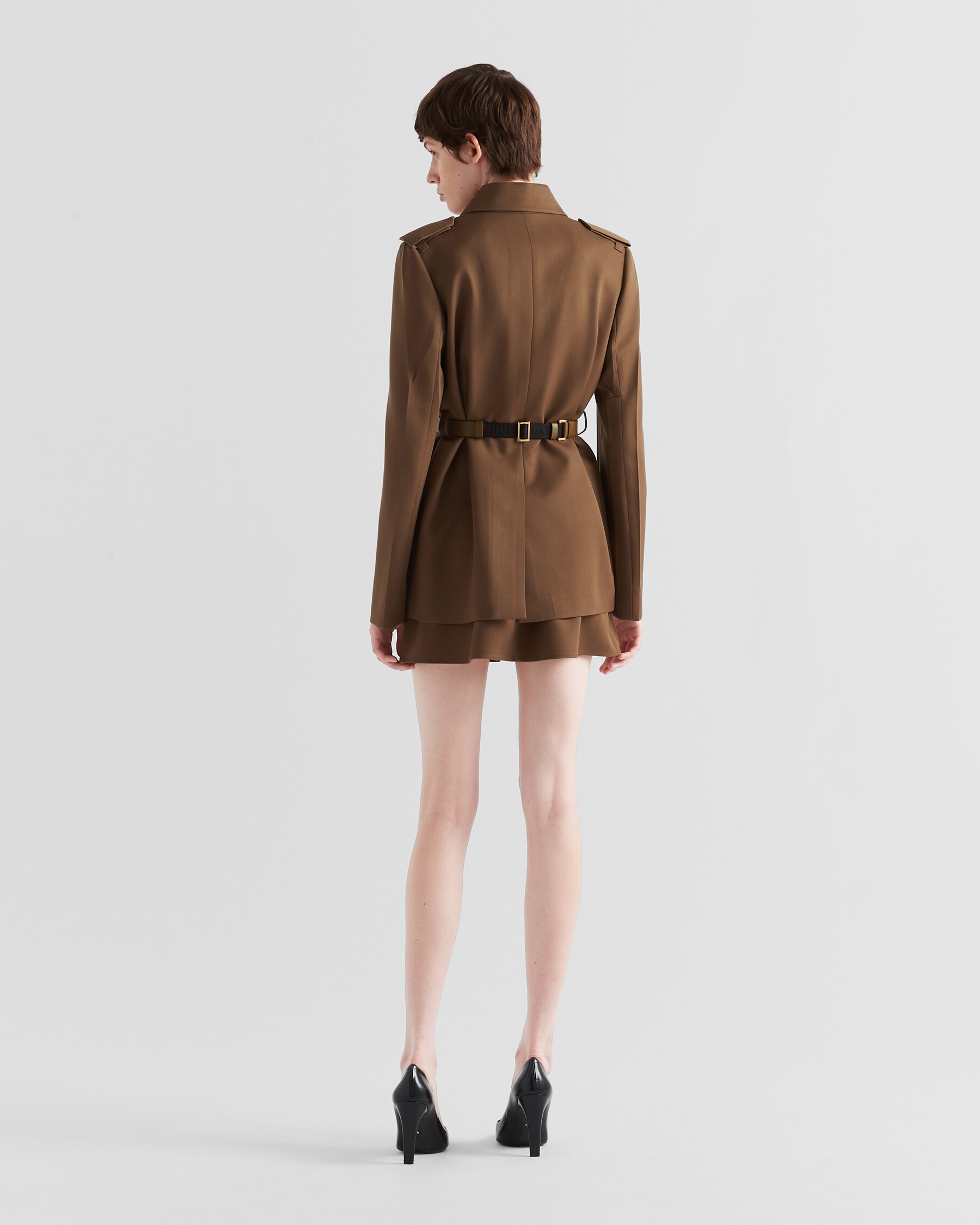 Cork Beige Single-breasted Gabardine Jacket | PRADA