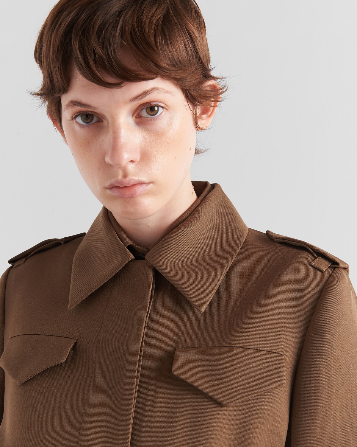 Cork Beige Single-breasted Gabardine Jacket | PRADA