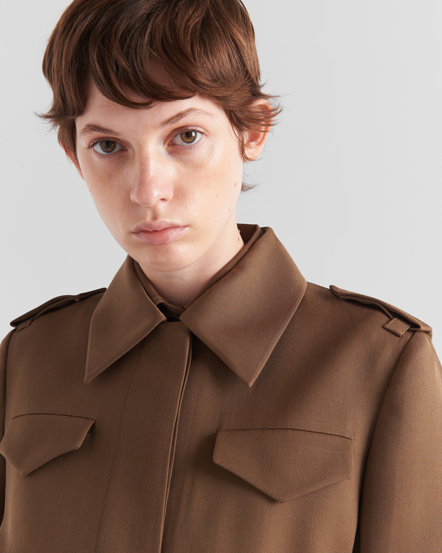 Cork Beige Single-breasted Gabardine Jacket | PRADA