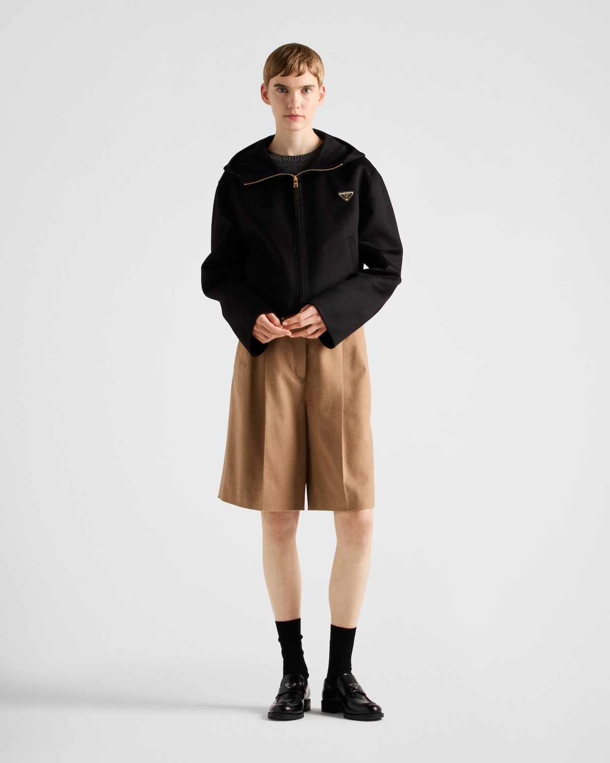 경량 캐시고라 블루종 재킷 블랙 | PRADA