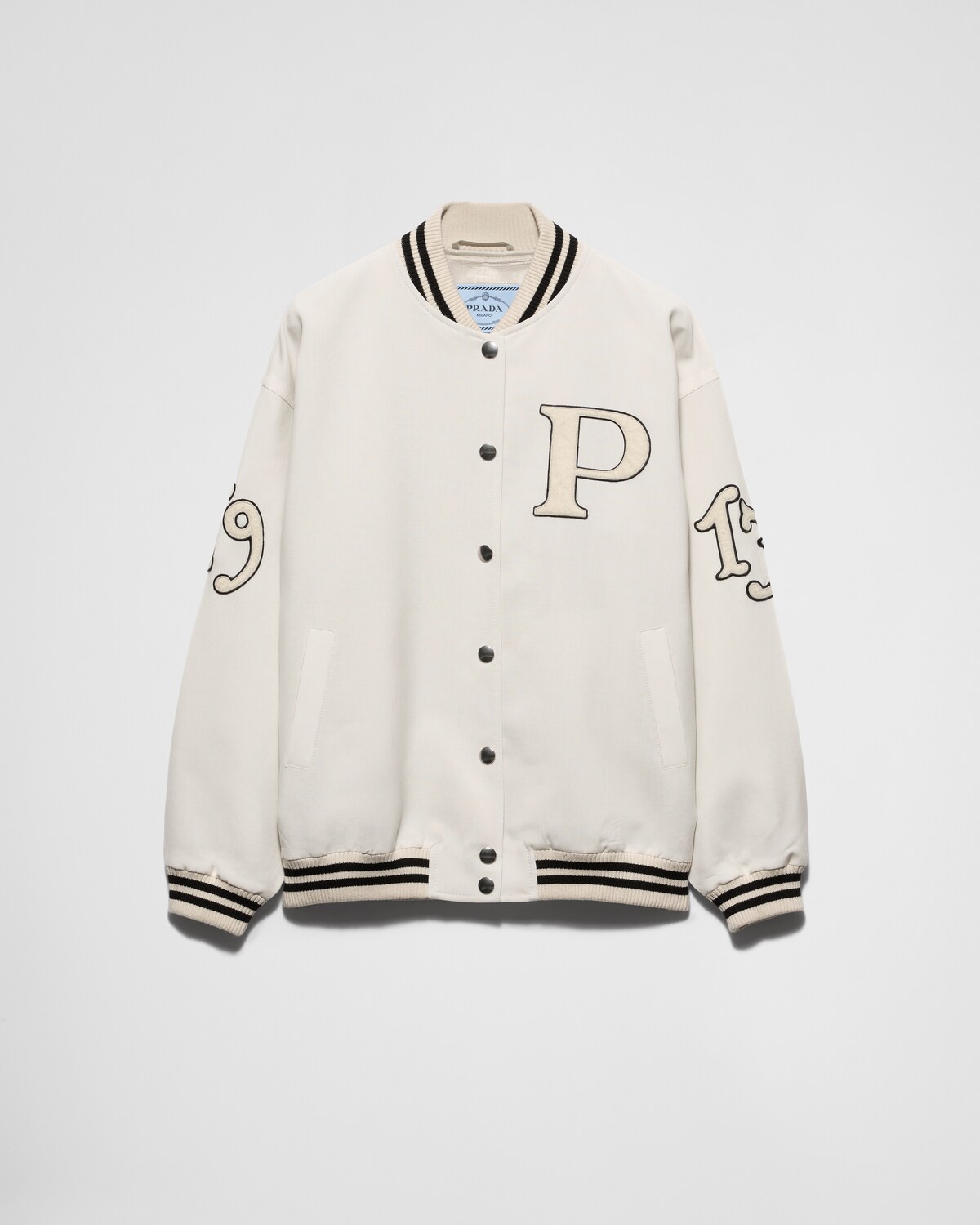 Silk Kid Mohair Bomber Jacket With Patches | PRADA